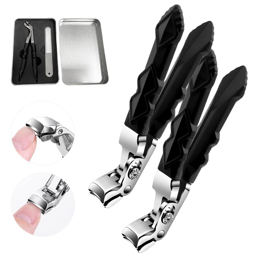 WLQ Nail Clippers, 2025 Upgraded Large Angled Head Toenail Clippers ...