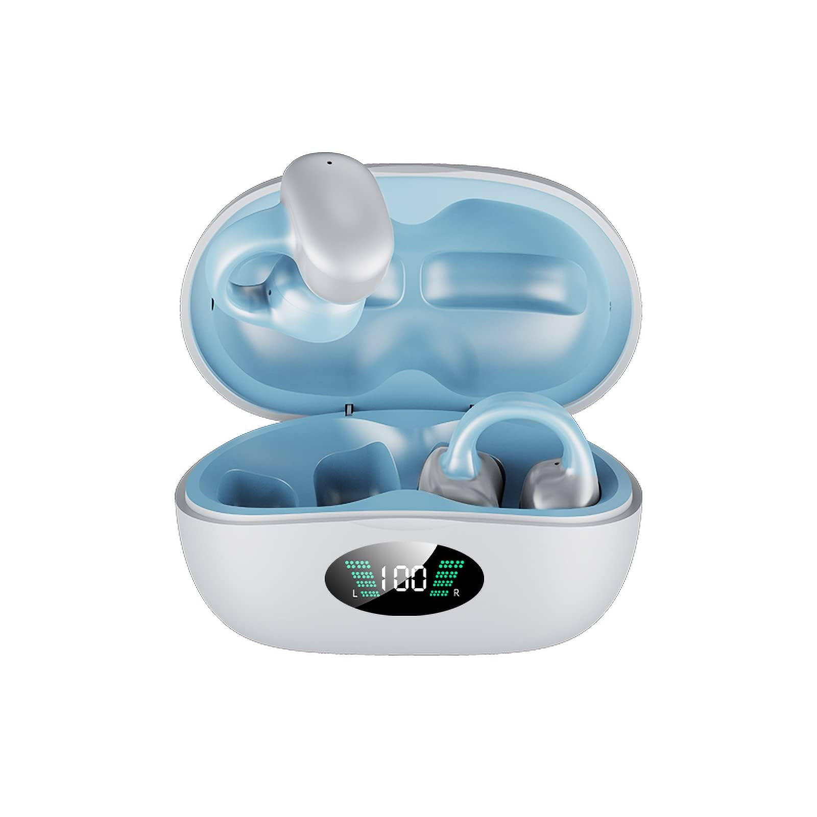 WLQ Open Ear Earbuds Clip On Headphones Work Headphone Induction ...