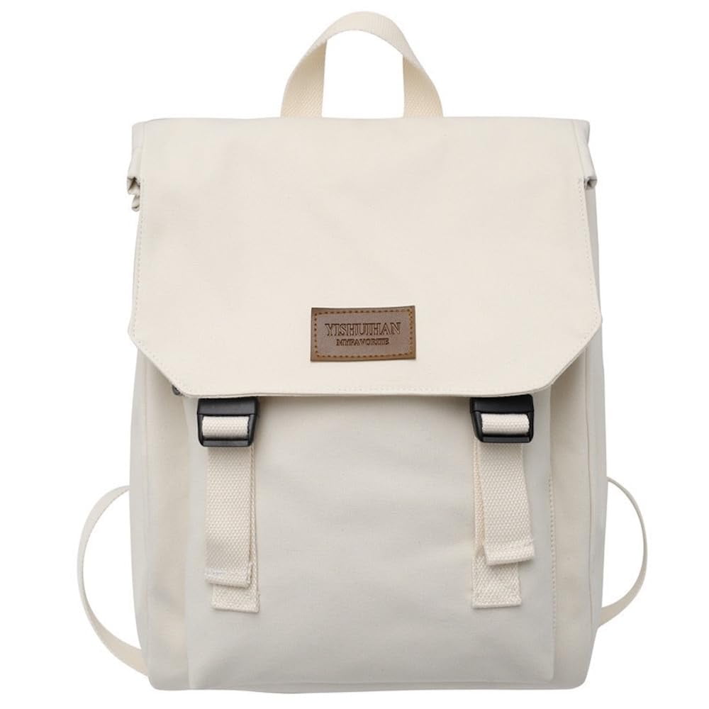 WLQ Preppy Backpack Canvas Flip Top Backpack Light Academia Aesthetic ...