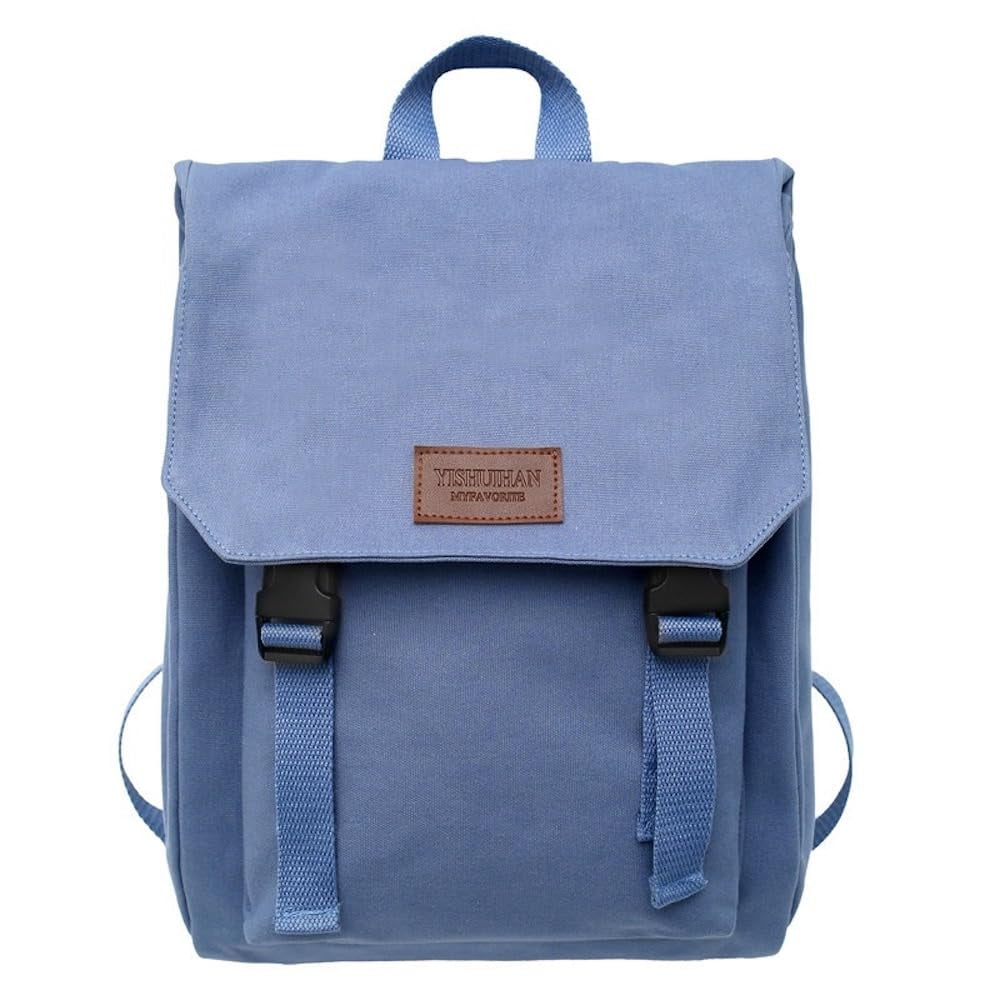 WLQ Preppy Backpack Canvas Flip Top Backpack Light Academia Aesthetic ...