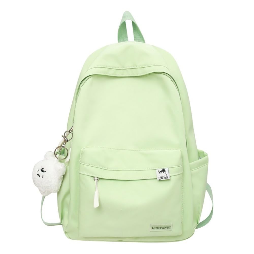 WLQ Preppy Backpack with Plushies Softgirl Aesthetic Backpack Solid ...