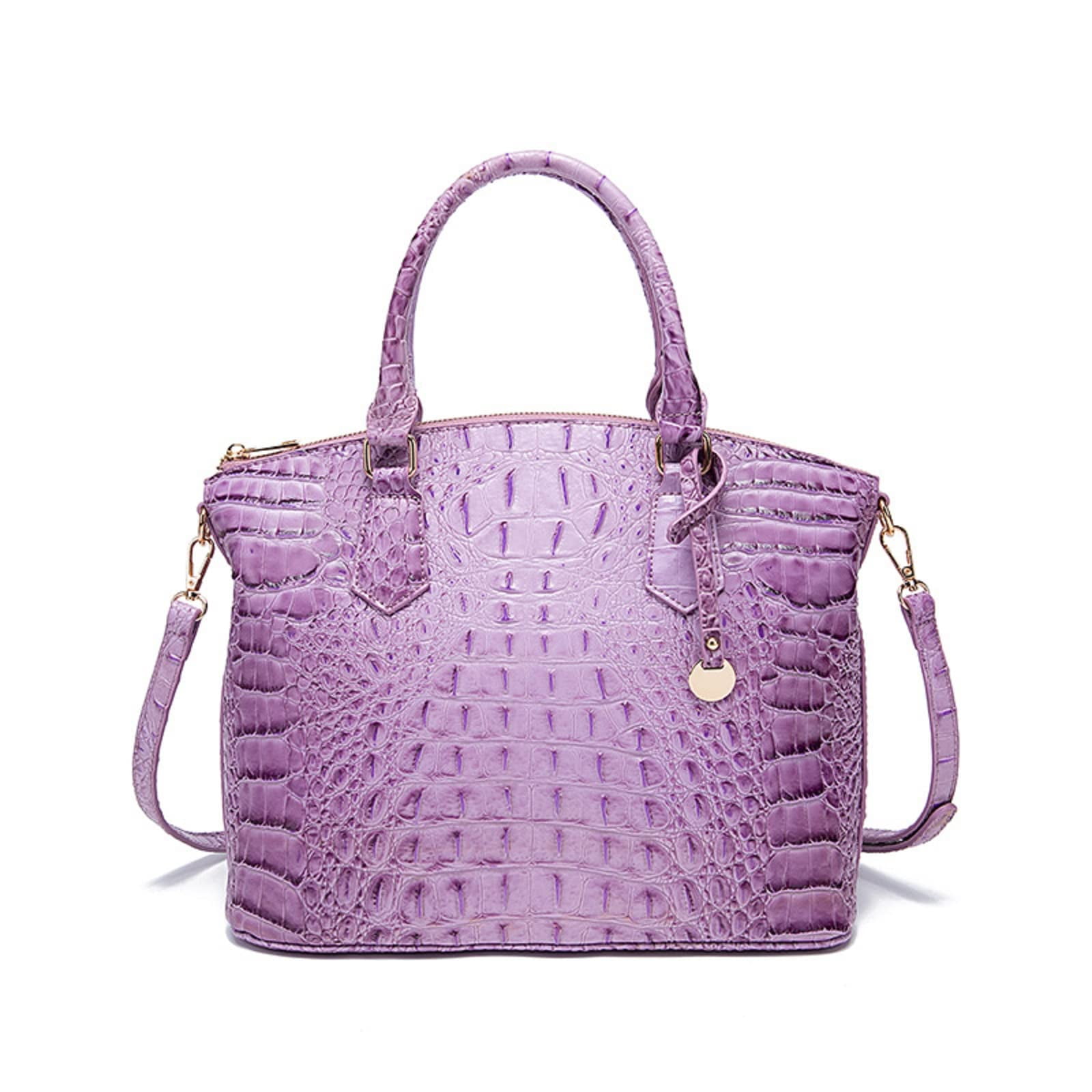 WLQ Satchel Bag Women's Vegan Leather Crocodile-Embossed Pattern With ...