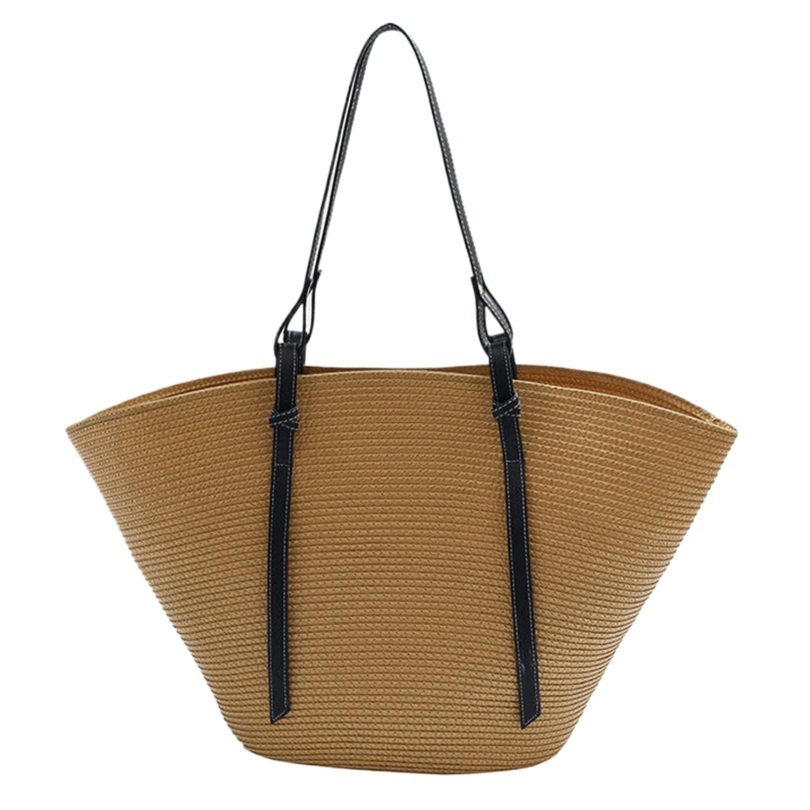 WLQ Straw Beach Bag Summer Large Straw Handbags for Women Woven Tote ...