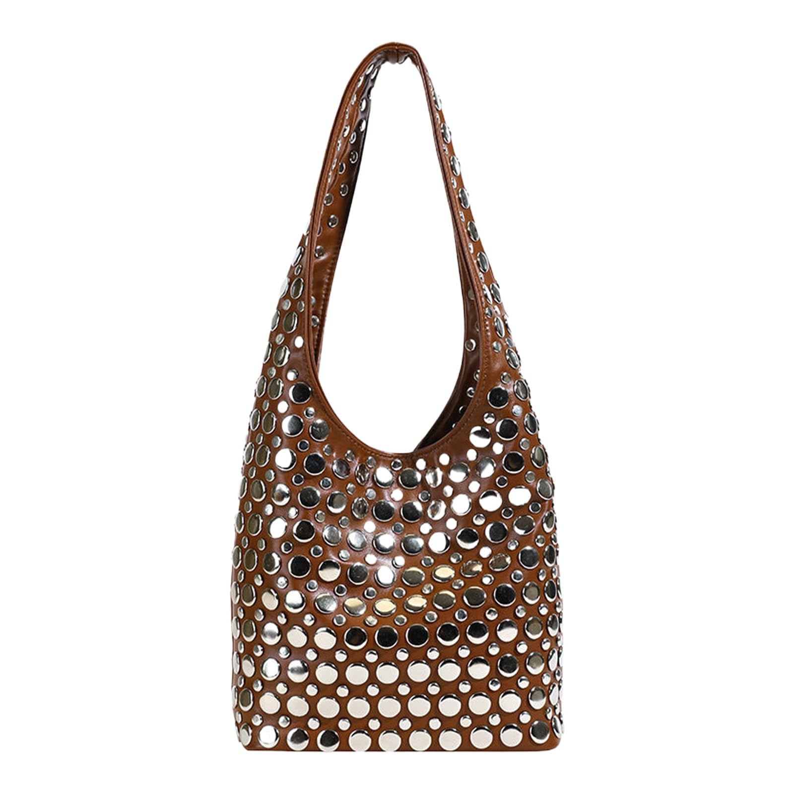 WLQ Studded Purses Y2K 90s Hobo Bags Trendy Shoulder Punk Handbag Soft ...