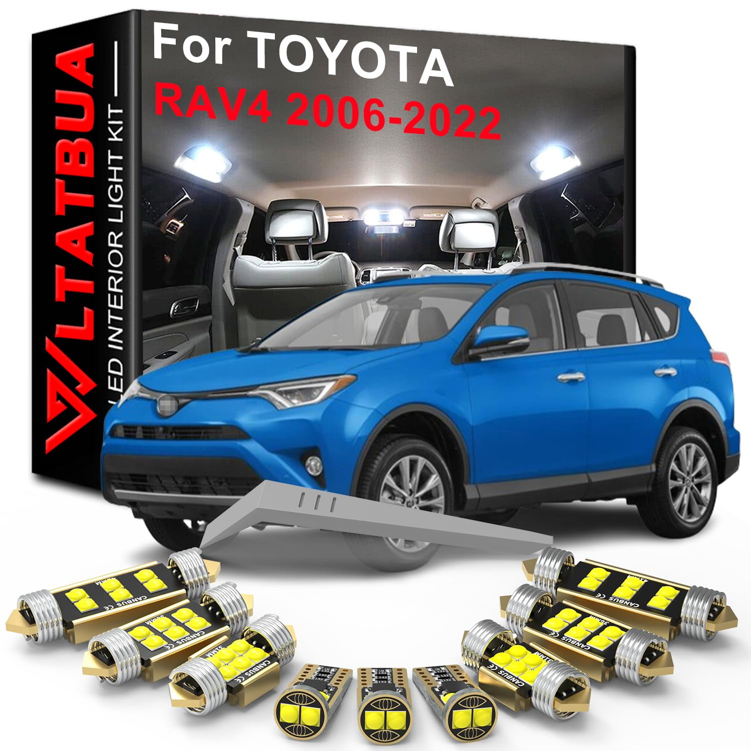 WLTATBUA LED Interior Light MMF7 Kit Package Replacement for Toyota RAV4 2006 2007 2008 2009 ...