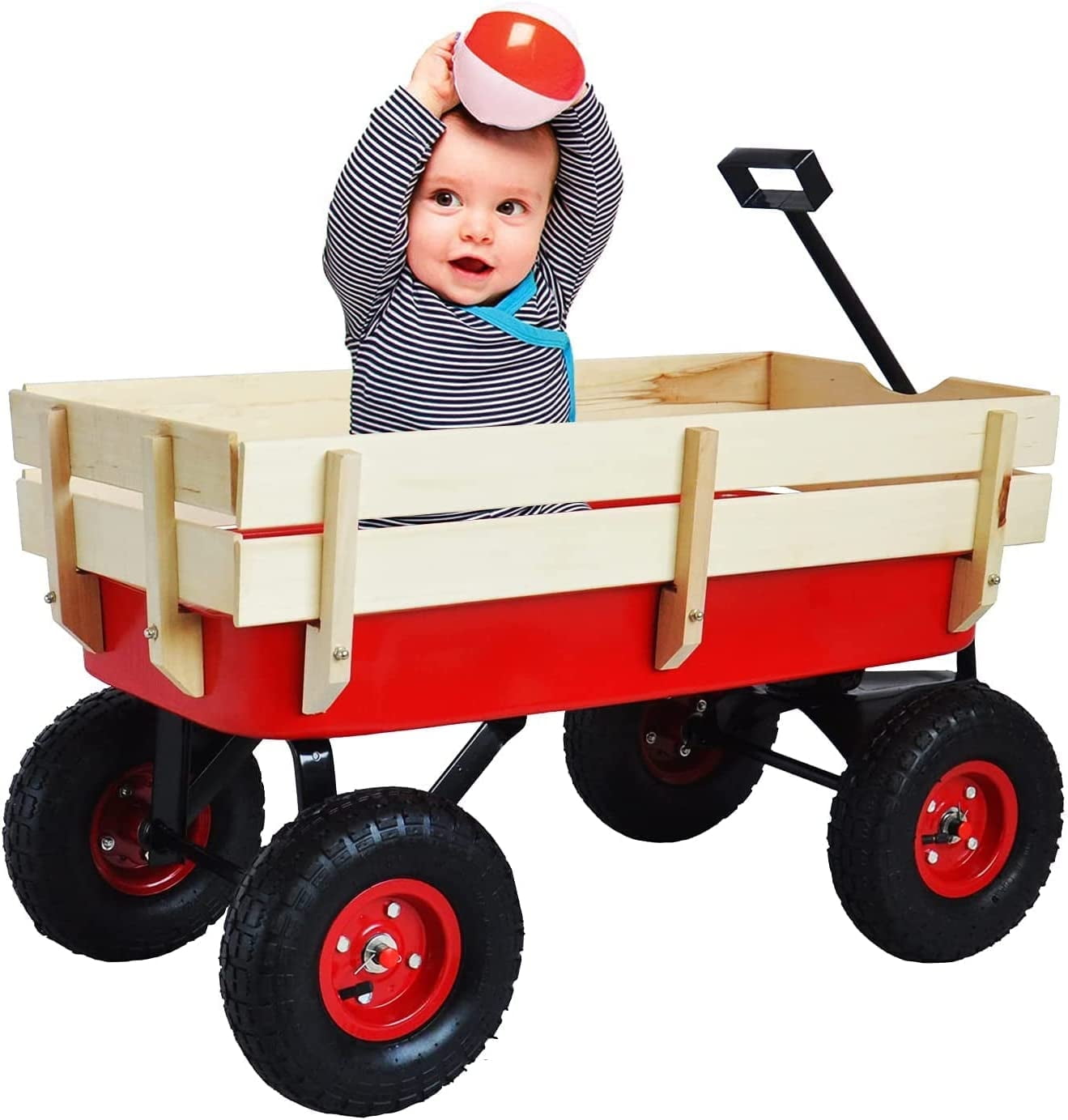 WLVOS Wagons for Kids 330 lb Capacity Garden Wagon with Removable ...