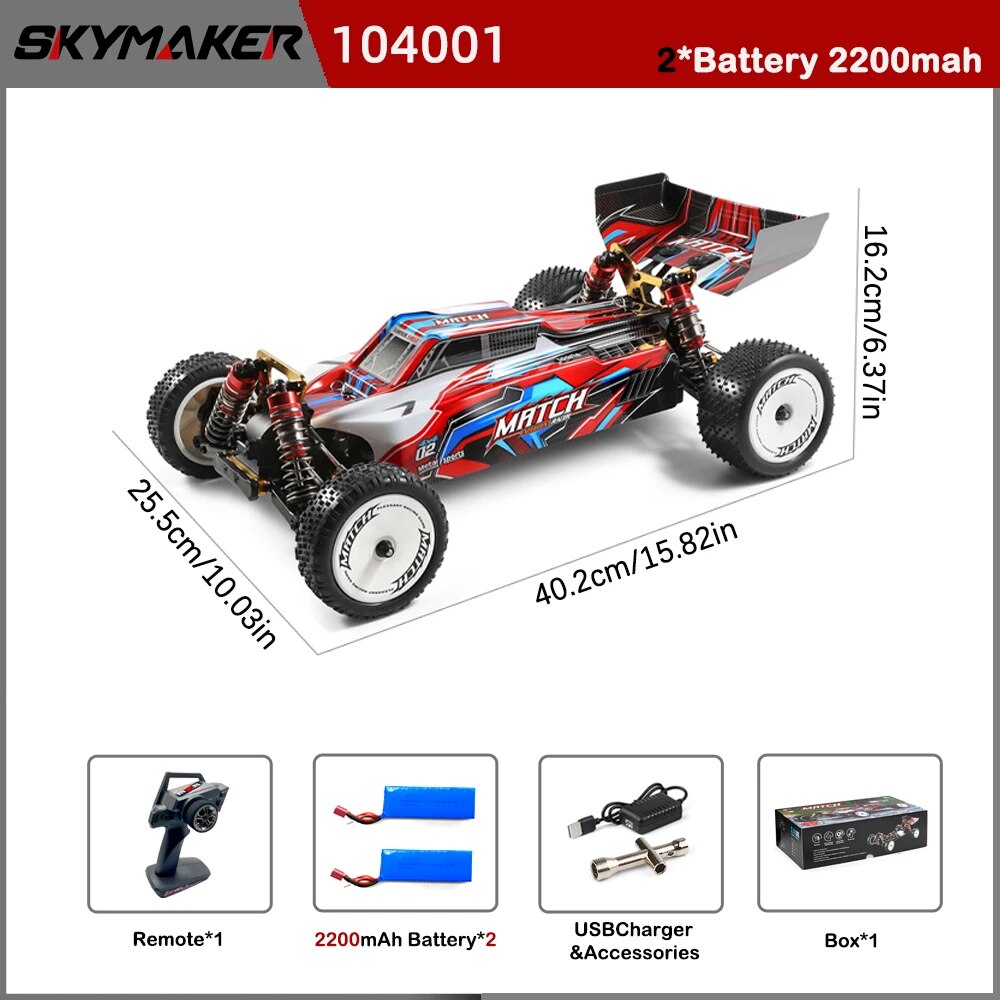 WLtoys 104001 104002 Rc Car 1:10 4WD Drive Off-Road 2.4G High Speed ...