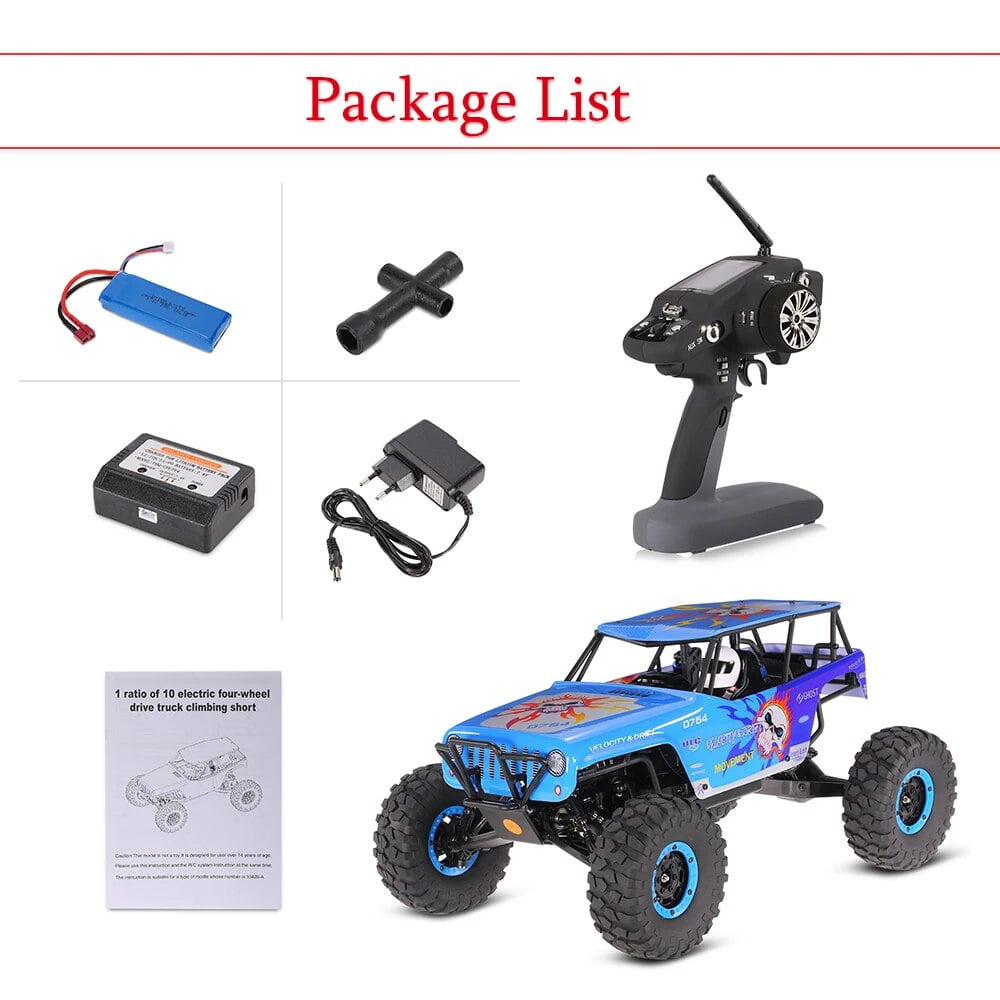 WLtoys 10428 RC Cars 2.4G 1:10 Scale 540 Brushed Motor Remote Control ...