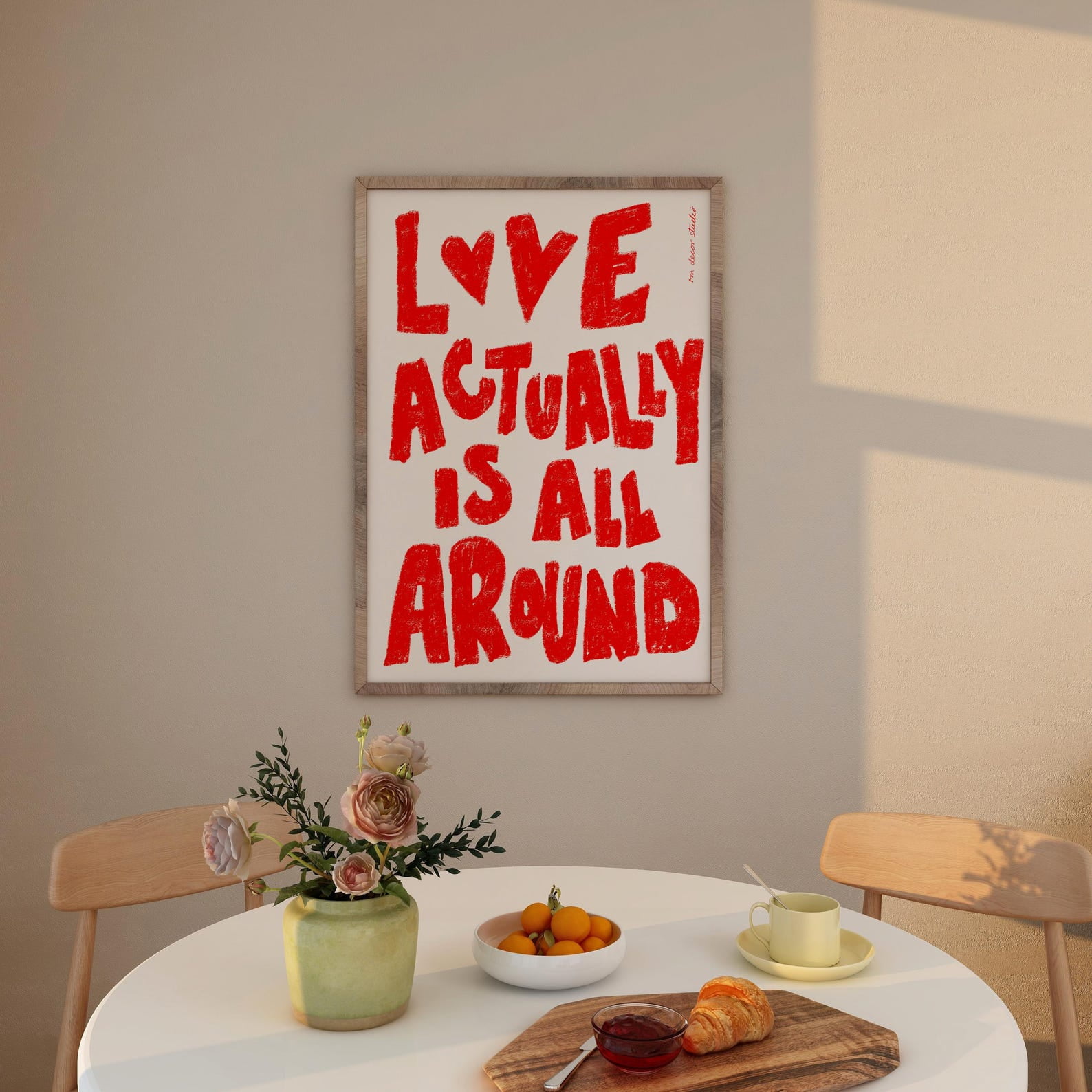 WM Love Actually is All Around Art Print Poster, Heart Valentine Trendy ...