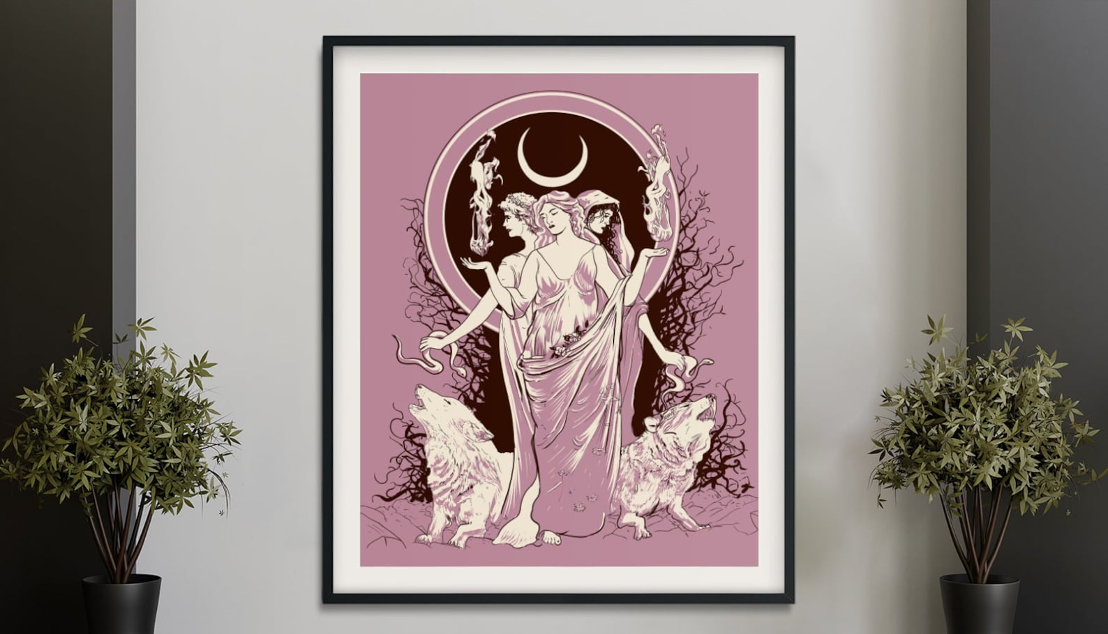 WM Moon Goddess Hecate Poster- Wiccan Tapestry - Violet Hecate Witchy ...