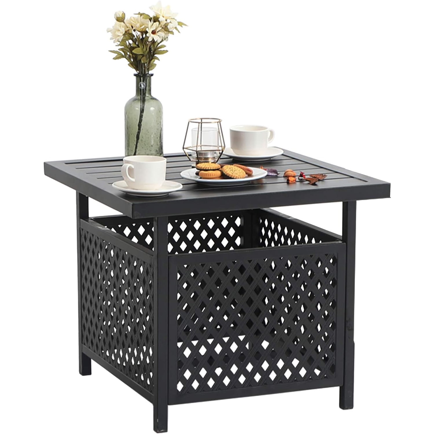 WM Outdoor Patio Side Table with 1.57" Umbrella Hole, Patio Bistro ...