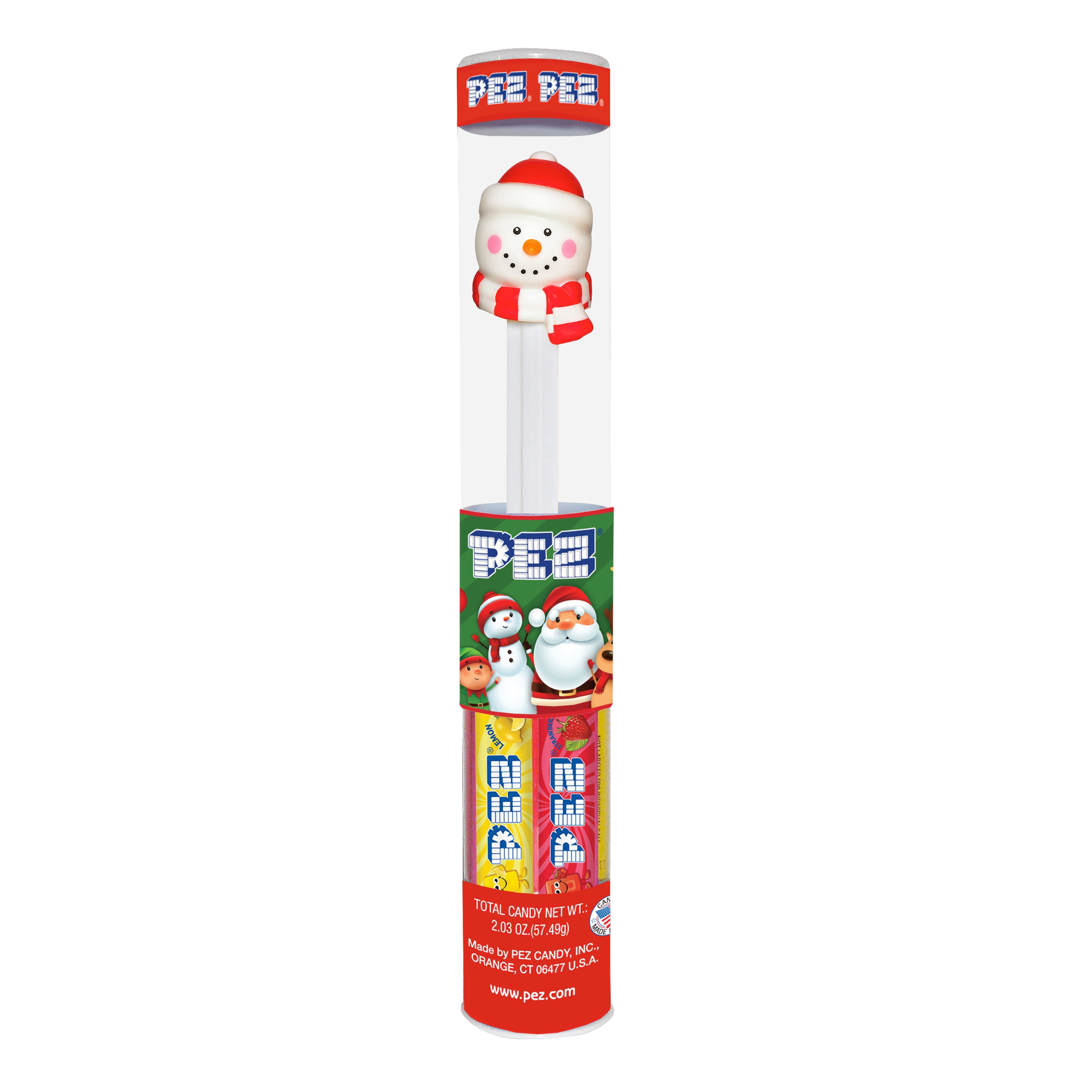 WM PEZ Christmas Snowman, 1 Candy Dispenser Plus 7 Rolls Assorted Candy ...