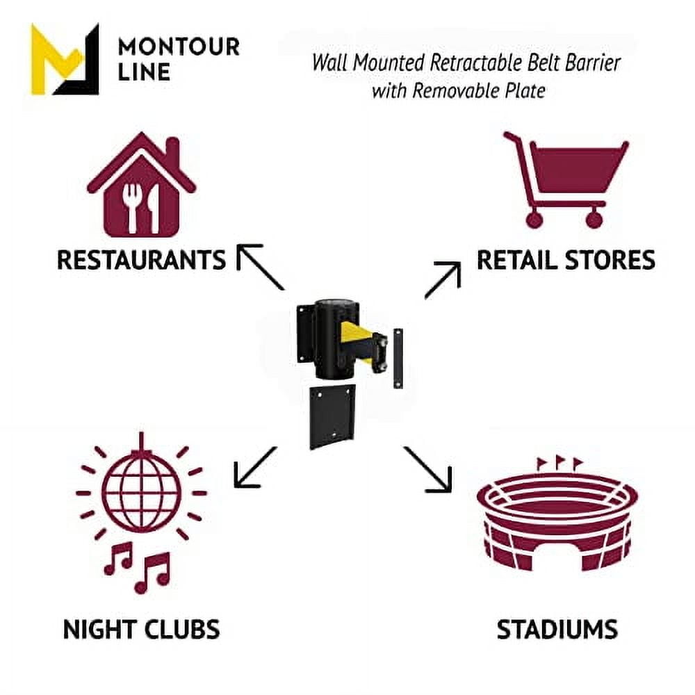 WM115 Wall Mounted Retractable Belt Barrier with Magnetic Belt End ...