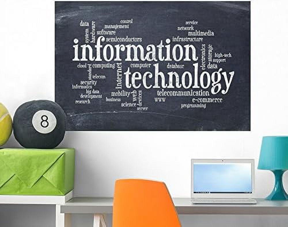 WM169833 Information Technology Word Cloud Peel And Stick Wall Decals ...