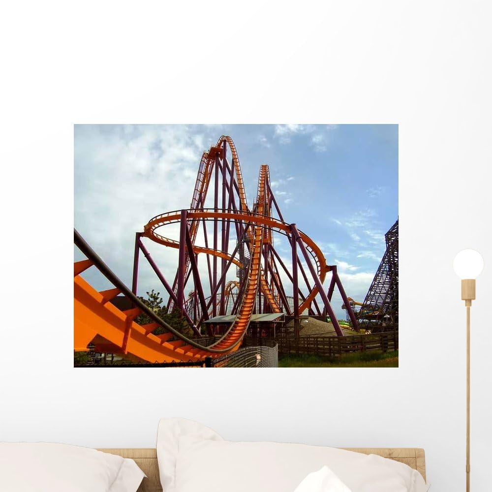 WM249237 Steel Coaster at Amusement Park Peel and Stick Wall Decals (24 ...