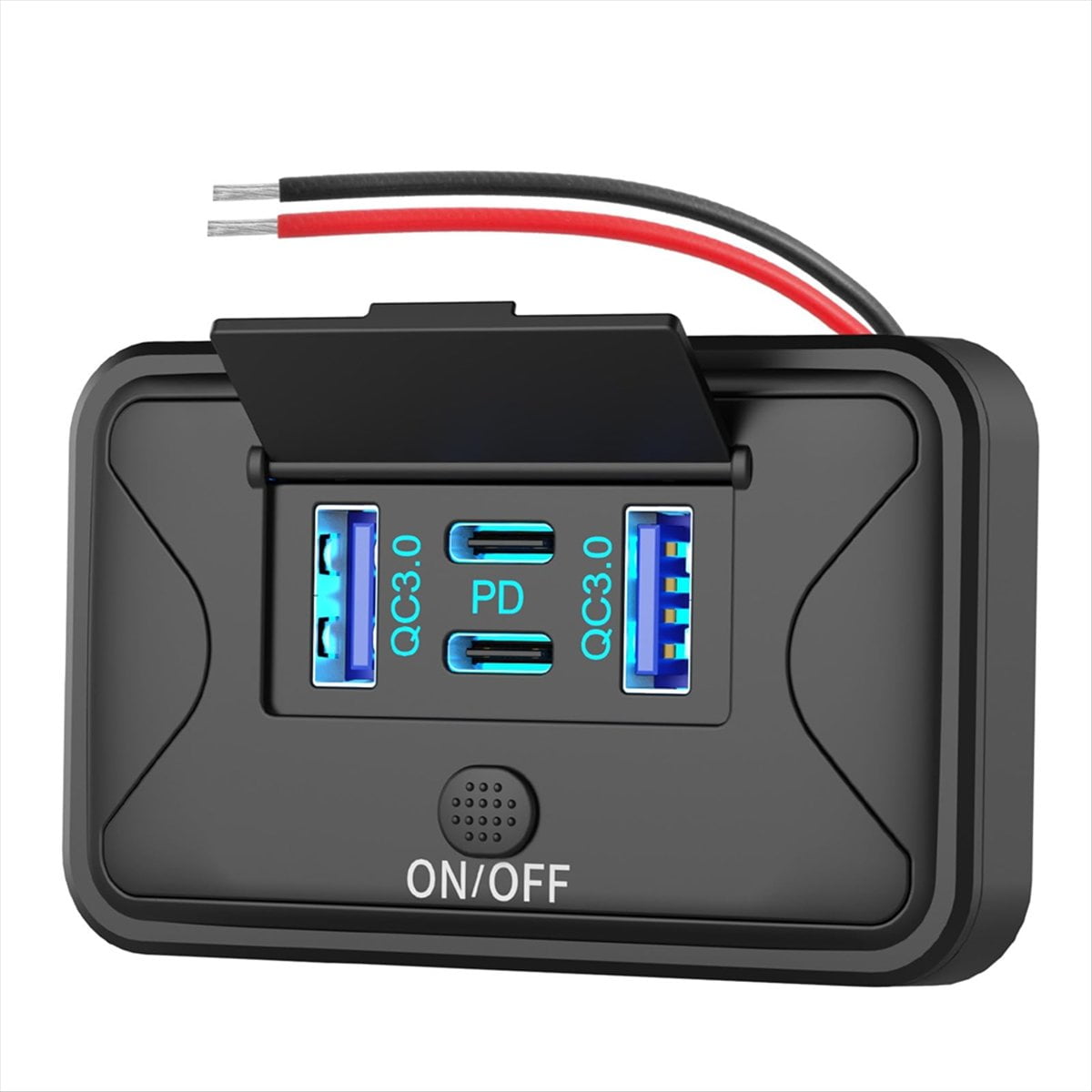 WM25 78W 4 Port 12V USB Outlet Wall Mount, Dual 36W PD & Dual 18W QC3.0 ...