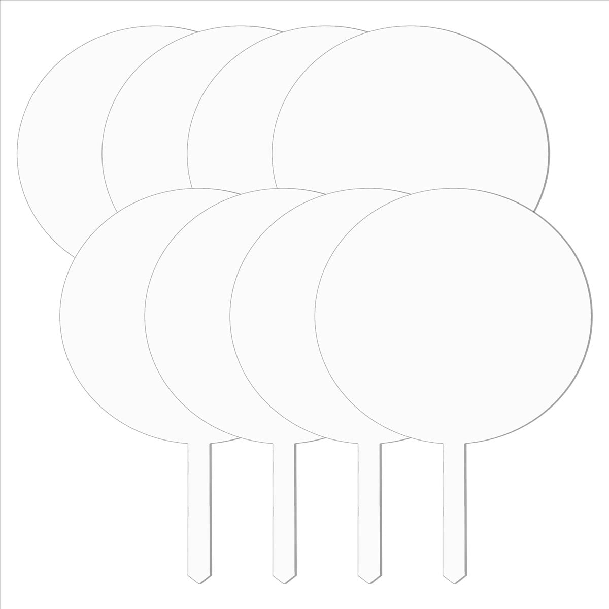 WM25 Acrylic Cake Topper Round Cupcake Topper Blank Cake Topper Stick ...