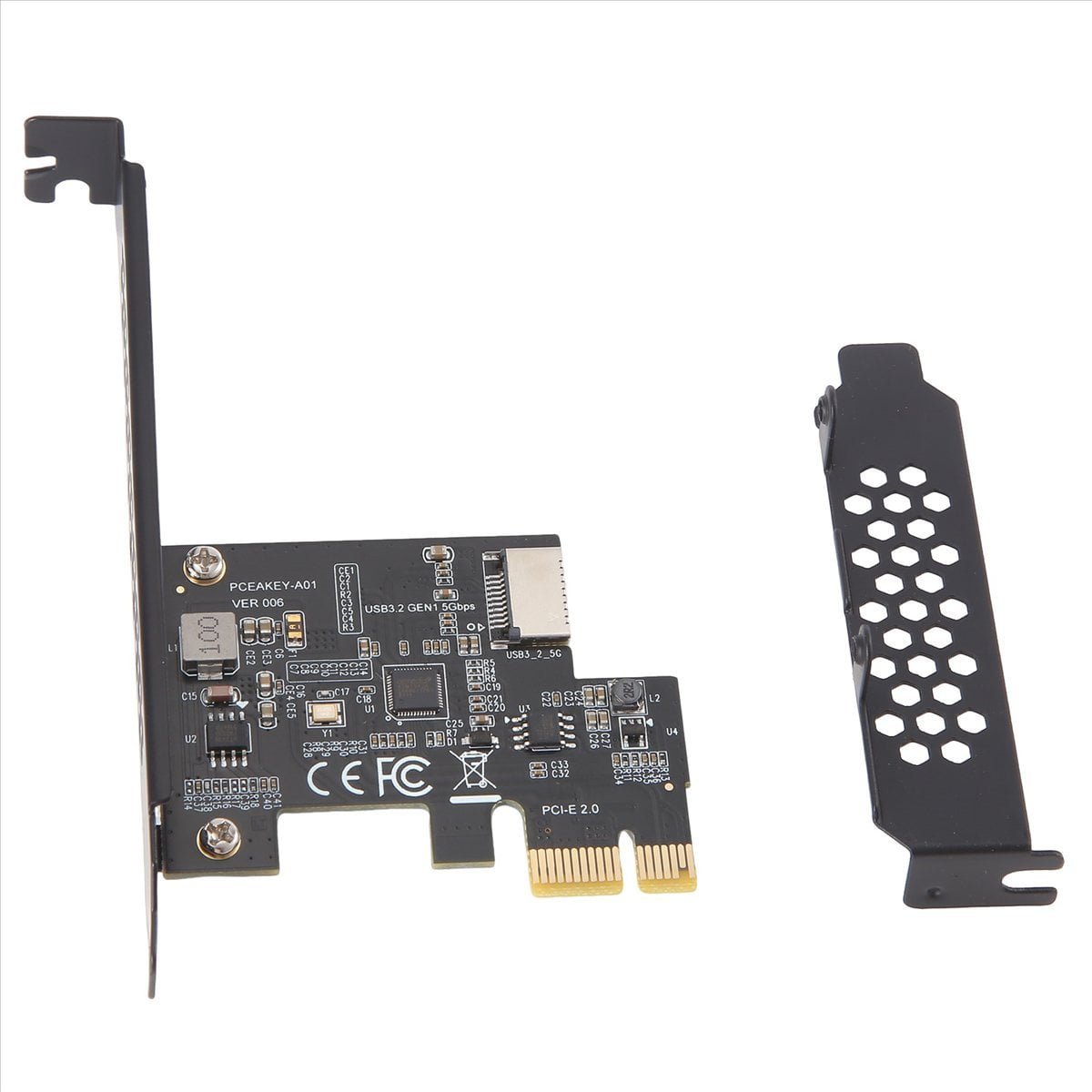 WM25 PCI-E 1X to USB 3.2 GEN1 5Gbps Type-E A-Key Expansion Card,Front ...