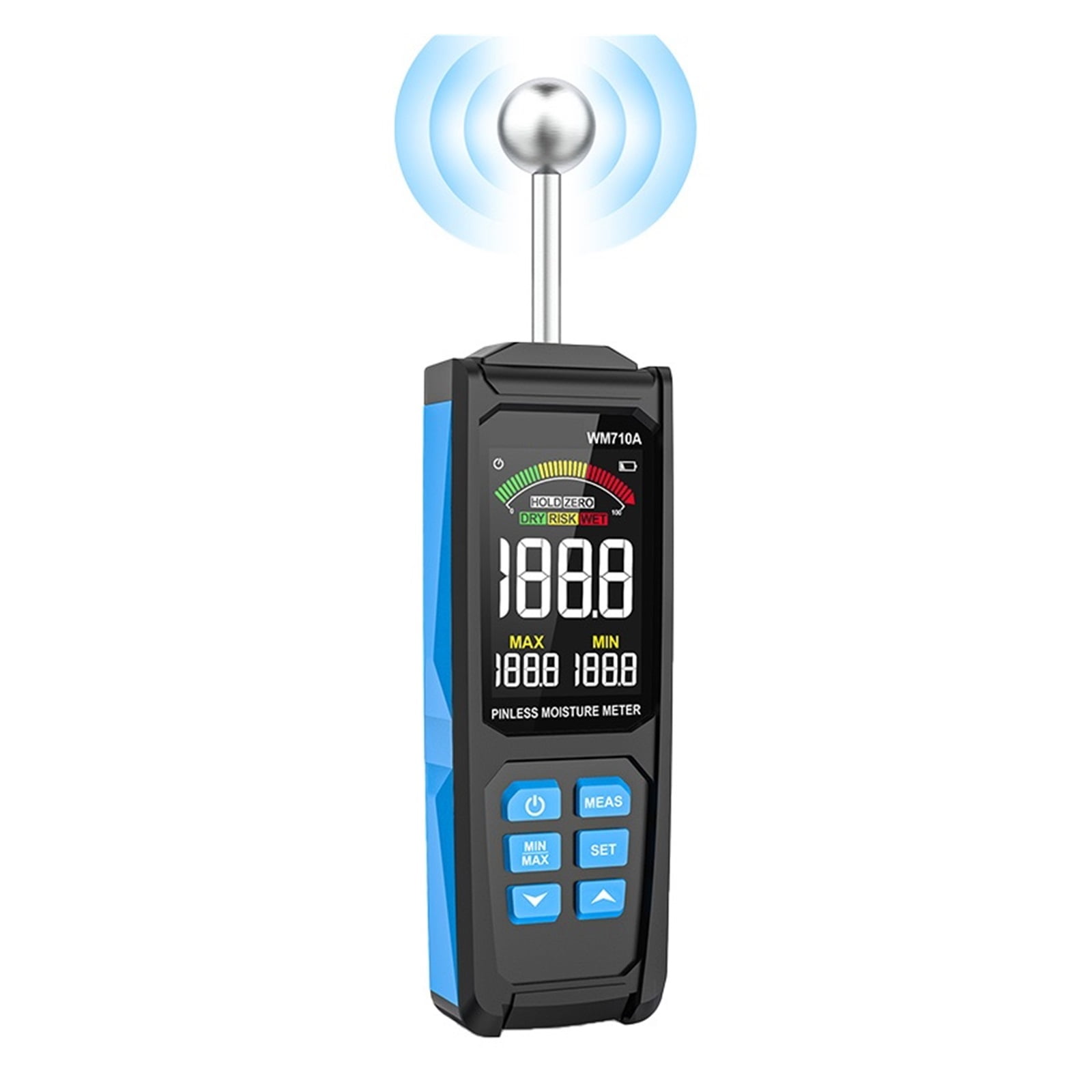 WM710A Digital Wood Moisture Meter Spherical Hygrometer Record Humidity ...