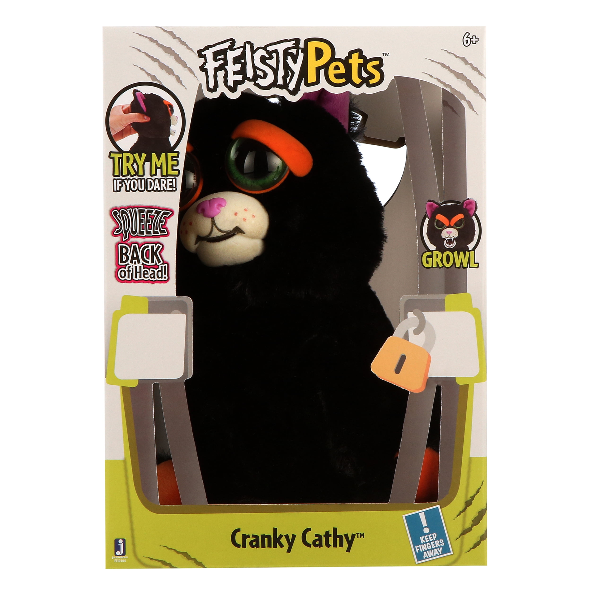 WMC Stuffed Animals & Plush Toys, Feisty Pets Black Cat Cranky Cathy ...