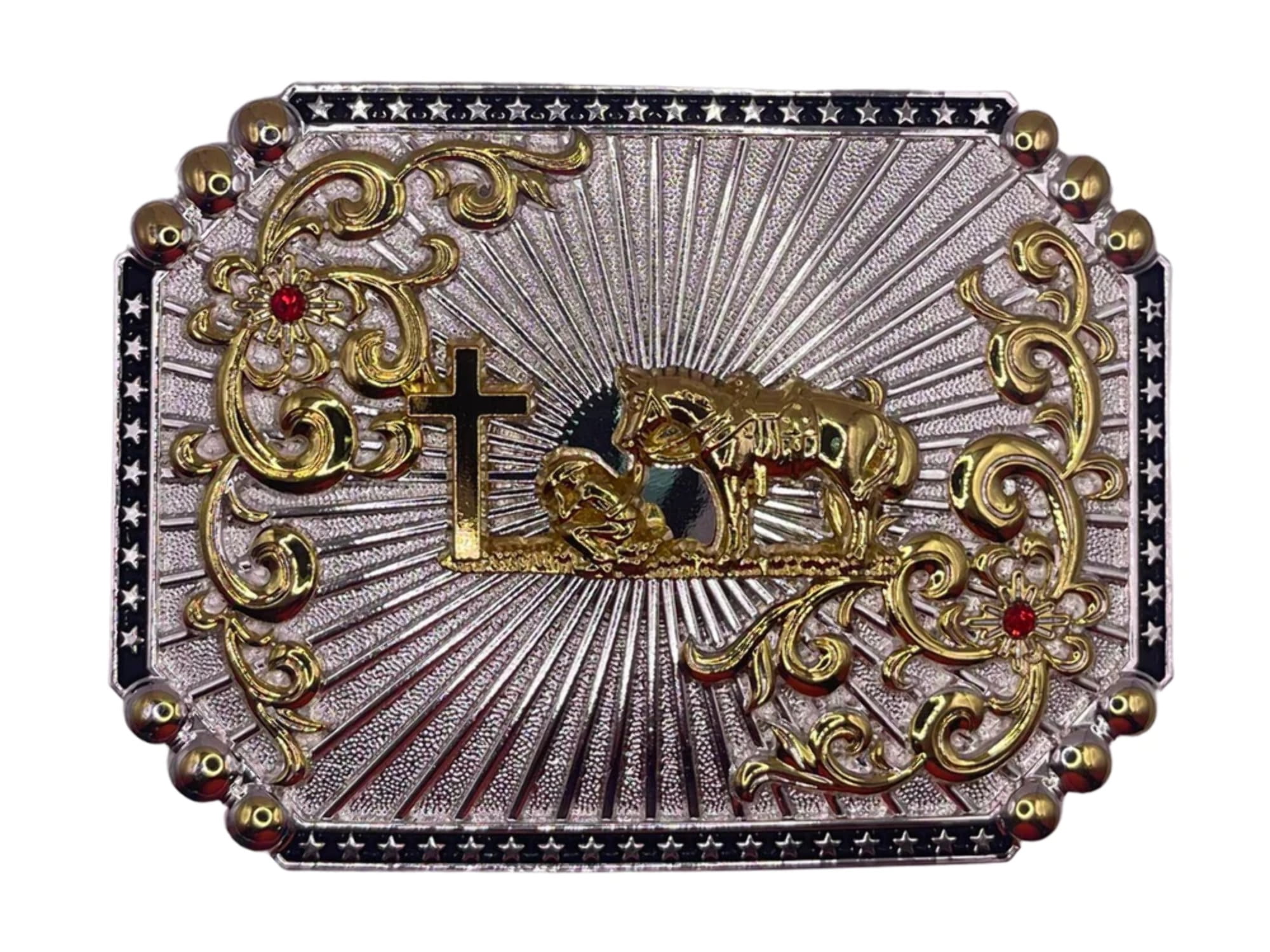 WMG Western Rodeo Belt Buckle Praying Cowboy Horse Unisex Fashion Belt ...
