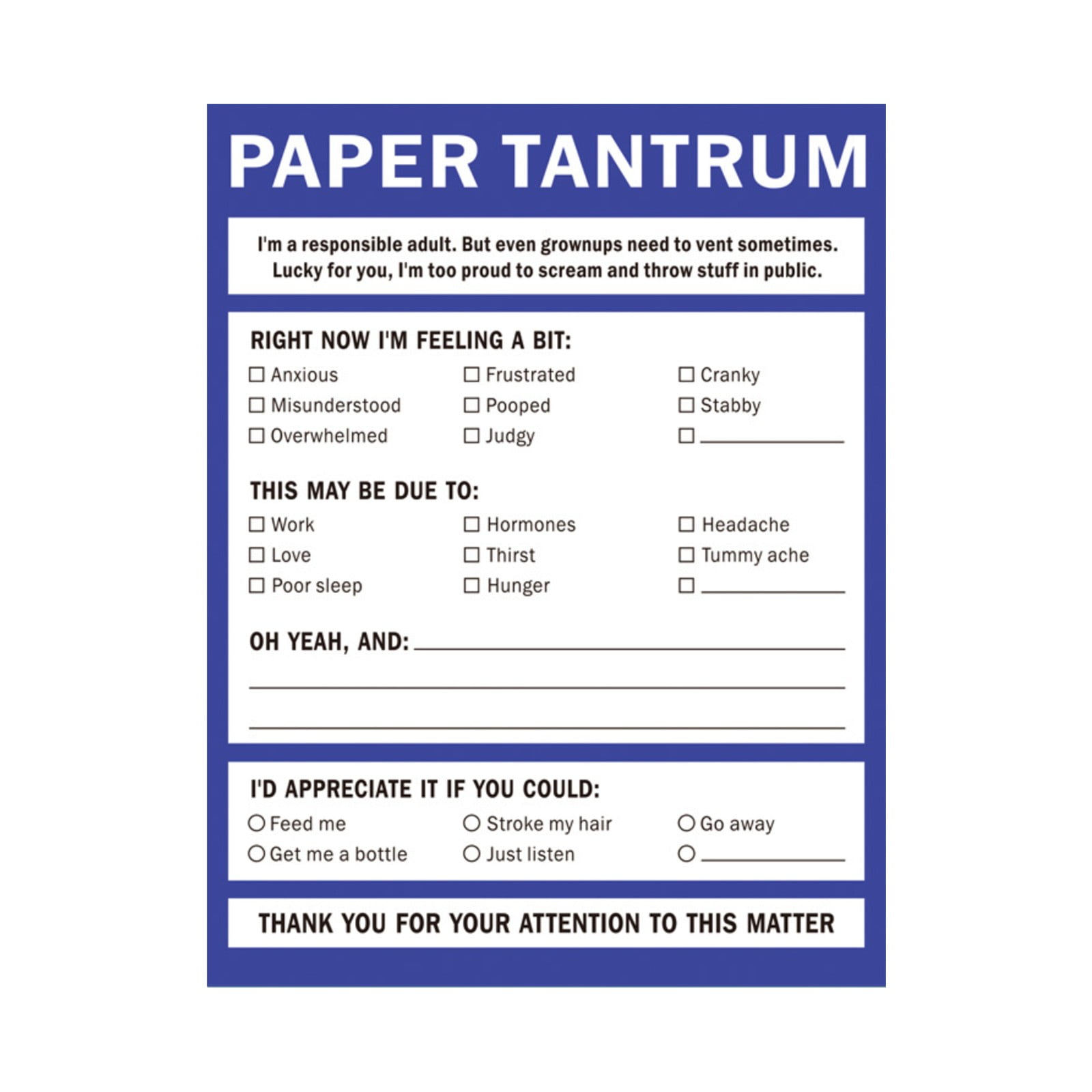WMGHA 1-Count Knock Knock Attitude of Gratitude Nifty Note Pad ...