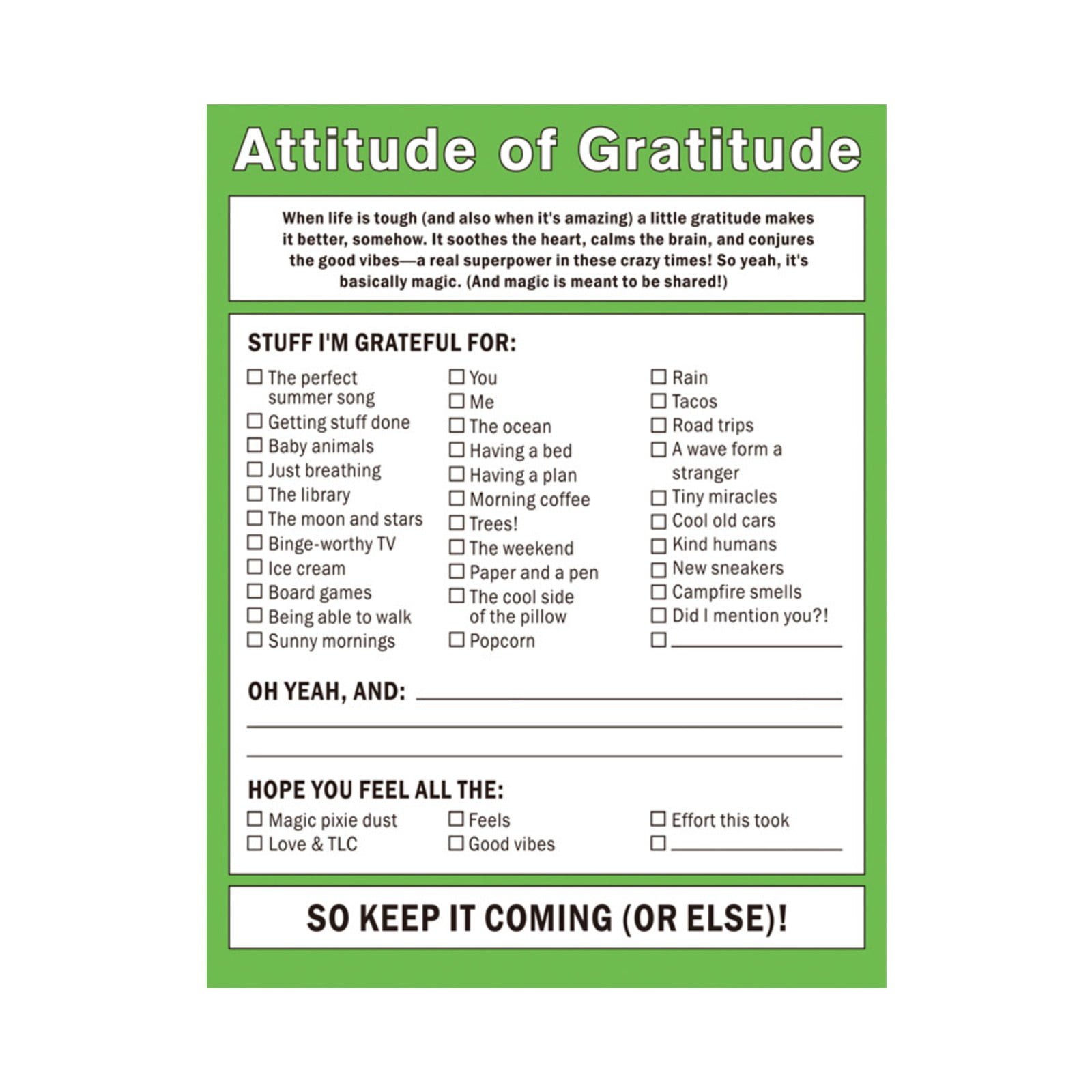 WMGHA 1-Count Knock Knock Attitude of Gratitude Nifty Note Pad ...