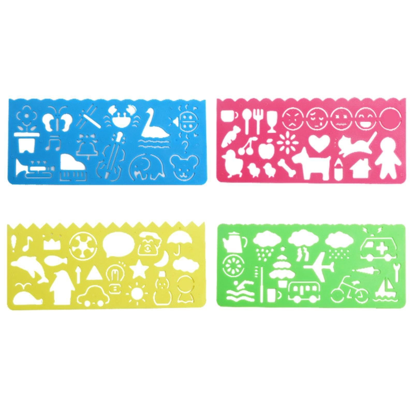 WMGHA 2-Piece Geometric Drawing Stencil Set – Transparent Plastic ...