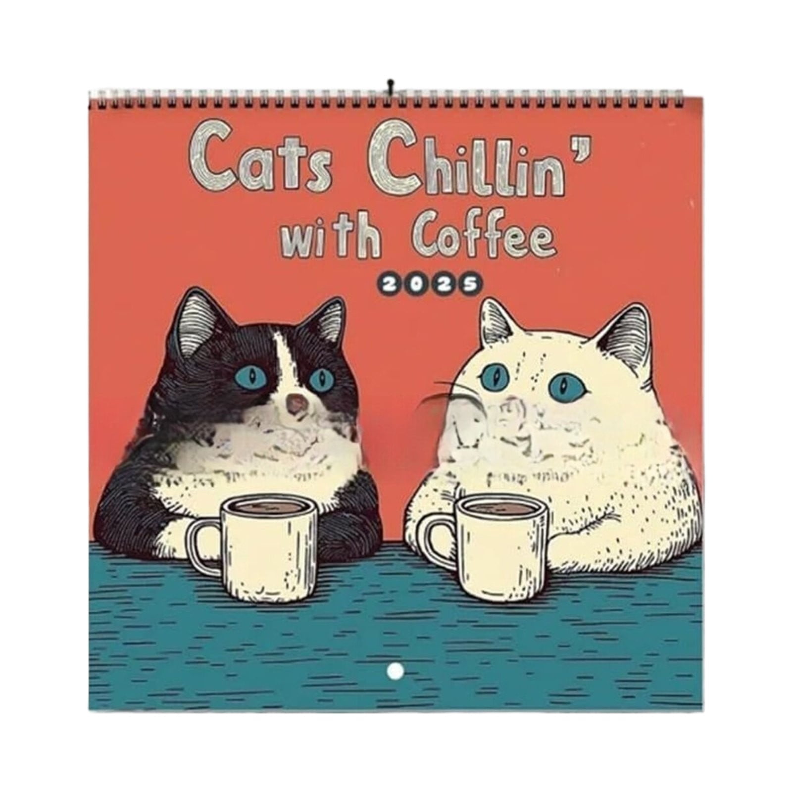 WMGHA 2025 Cat Calendar, Cats Chillin' with Coffee Wall Calendar, 12 ...
