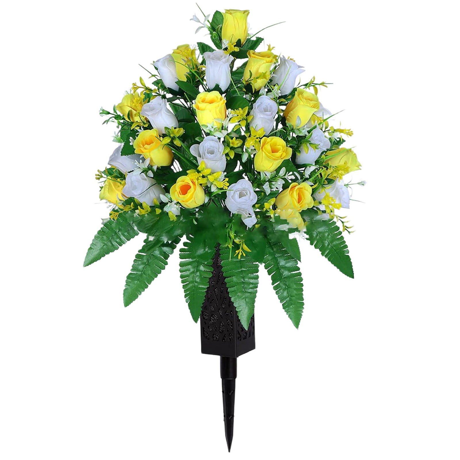 WMGHA 25 inch Artificial Headstone Flower Saddles for Graves, Cemetery ...