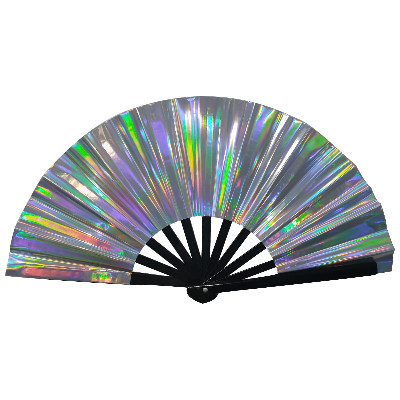 WMGHA ‌27cm Vintage Film-Print Hand Fan - Decorative PVC Clack Sound ...