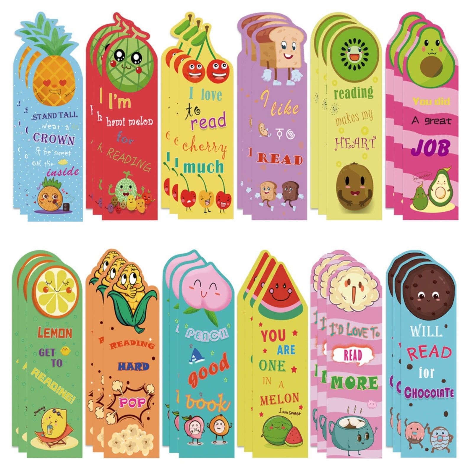 WMGHA 30 Pcs Scented Bookmarks Kids Bulk Scratch and Sniff Bookmarks ...