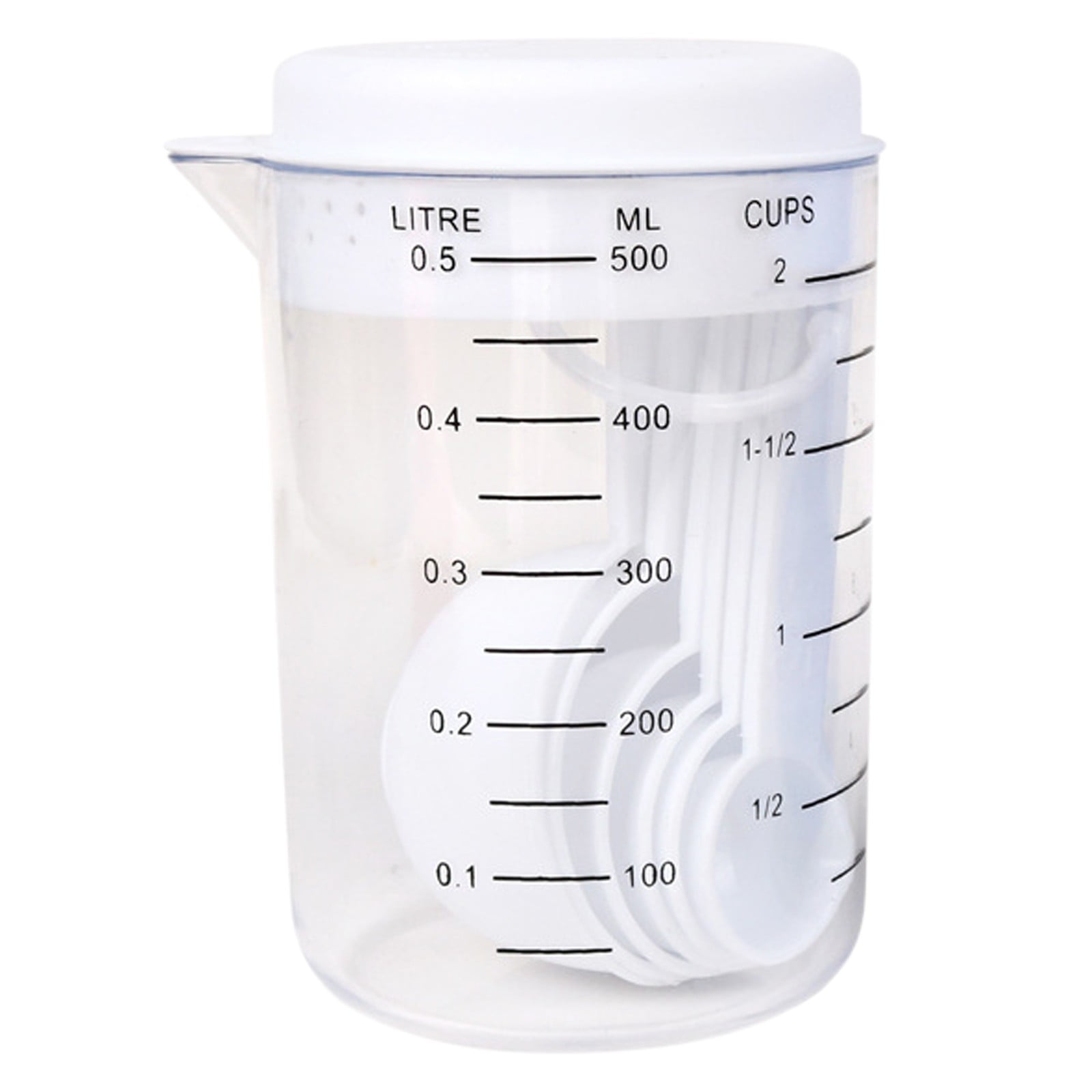 WMGHA 7-Piece Plastic Measuring Cups Set - 500ml/16oz Kitchen Tools ...