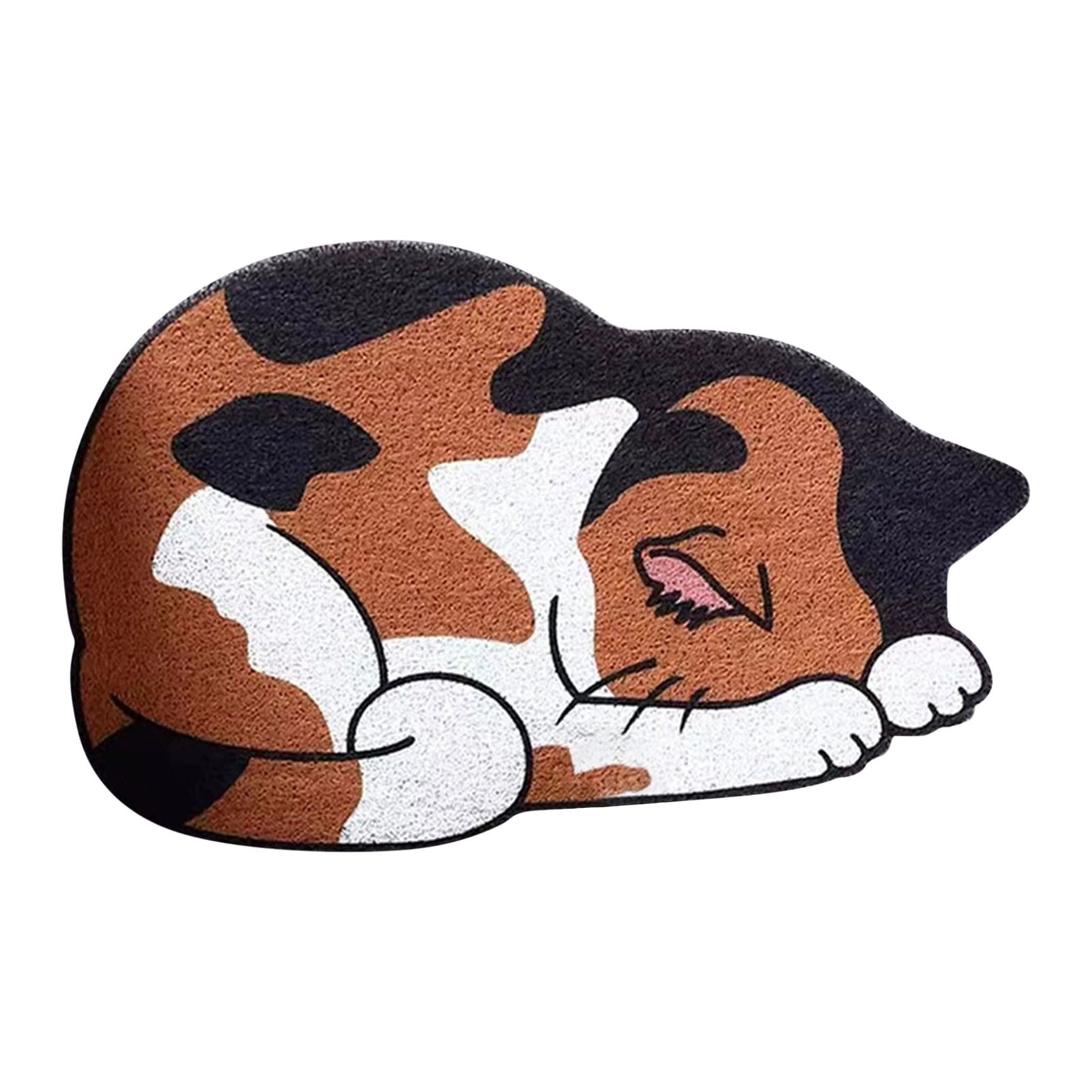WMGHA Cat Rug - Decorative Cat Door Mat with Sleeping Tabby Cat Design ...