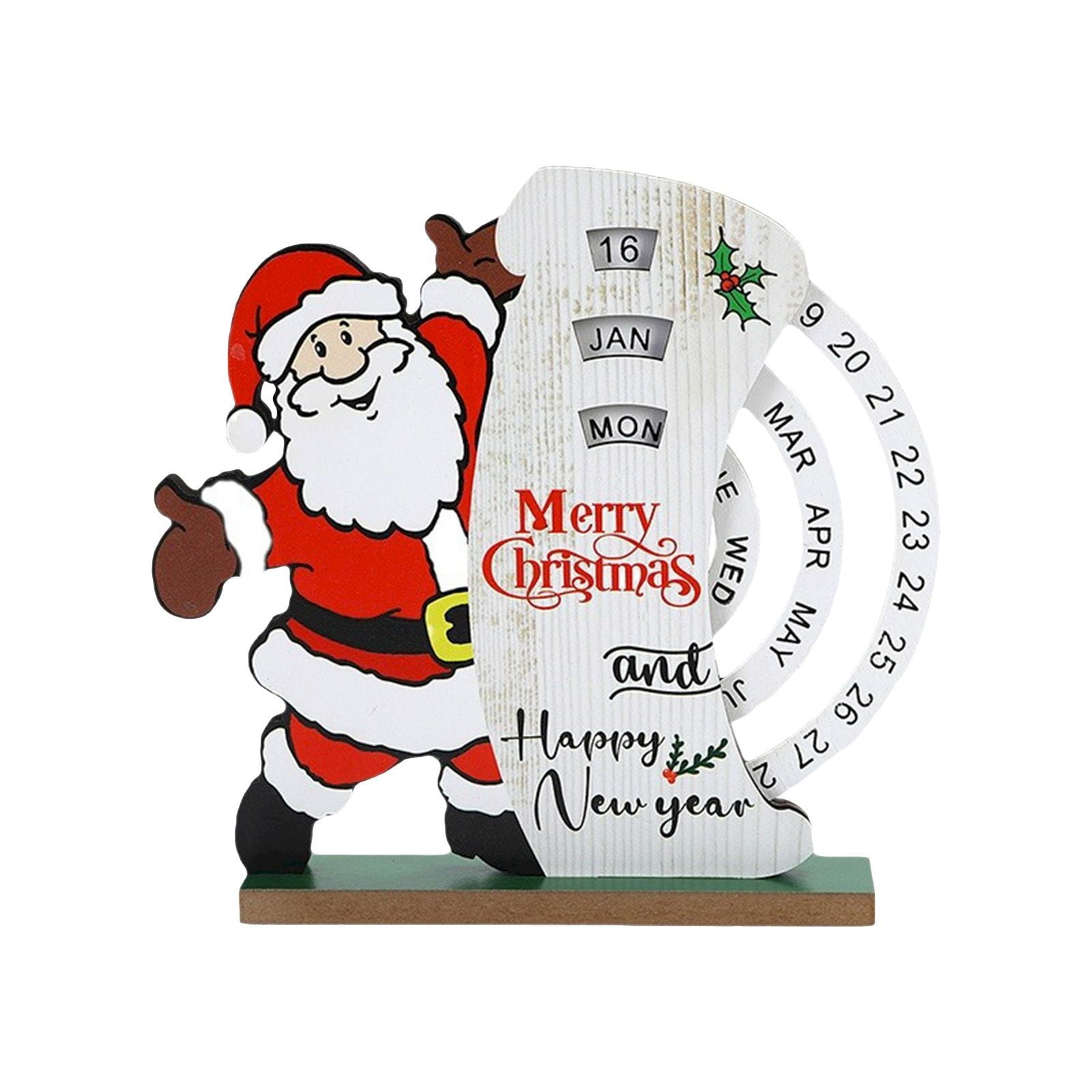 WMGHA Christmas Perpetual Calendar Wooden Disc Perpetual Desk Calendar ...