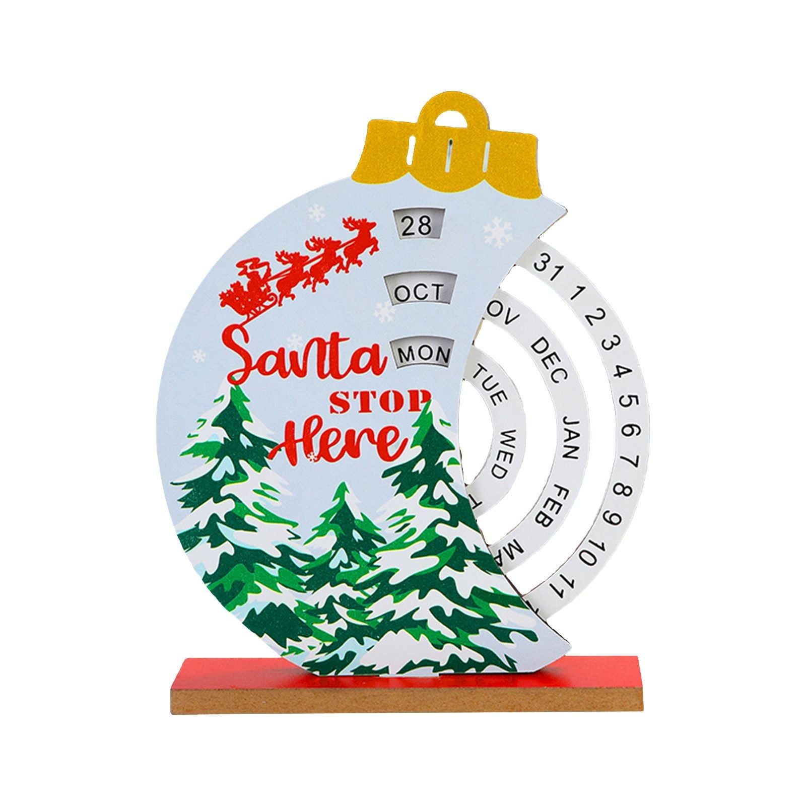WMGHA Christmas Perpetual Calendar Wooden Disc Perpetual Desk Calendar ...