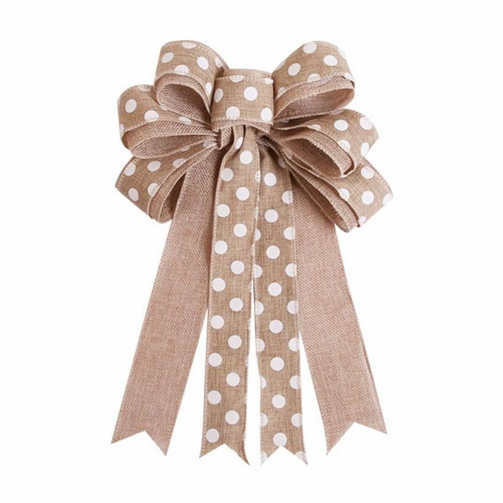 WMGHA Christmas Tree Ornament, Dot Rustic Jute Bows Burlap Wreaths Bows ...