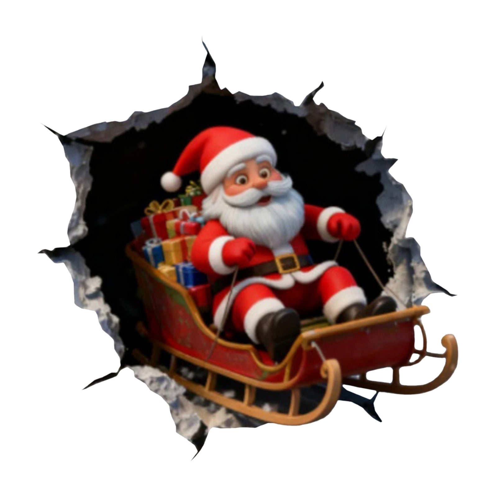 WMGHA Christmas Window Clings 3D Santa Claus Christmas Window Stickers ...
