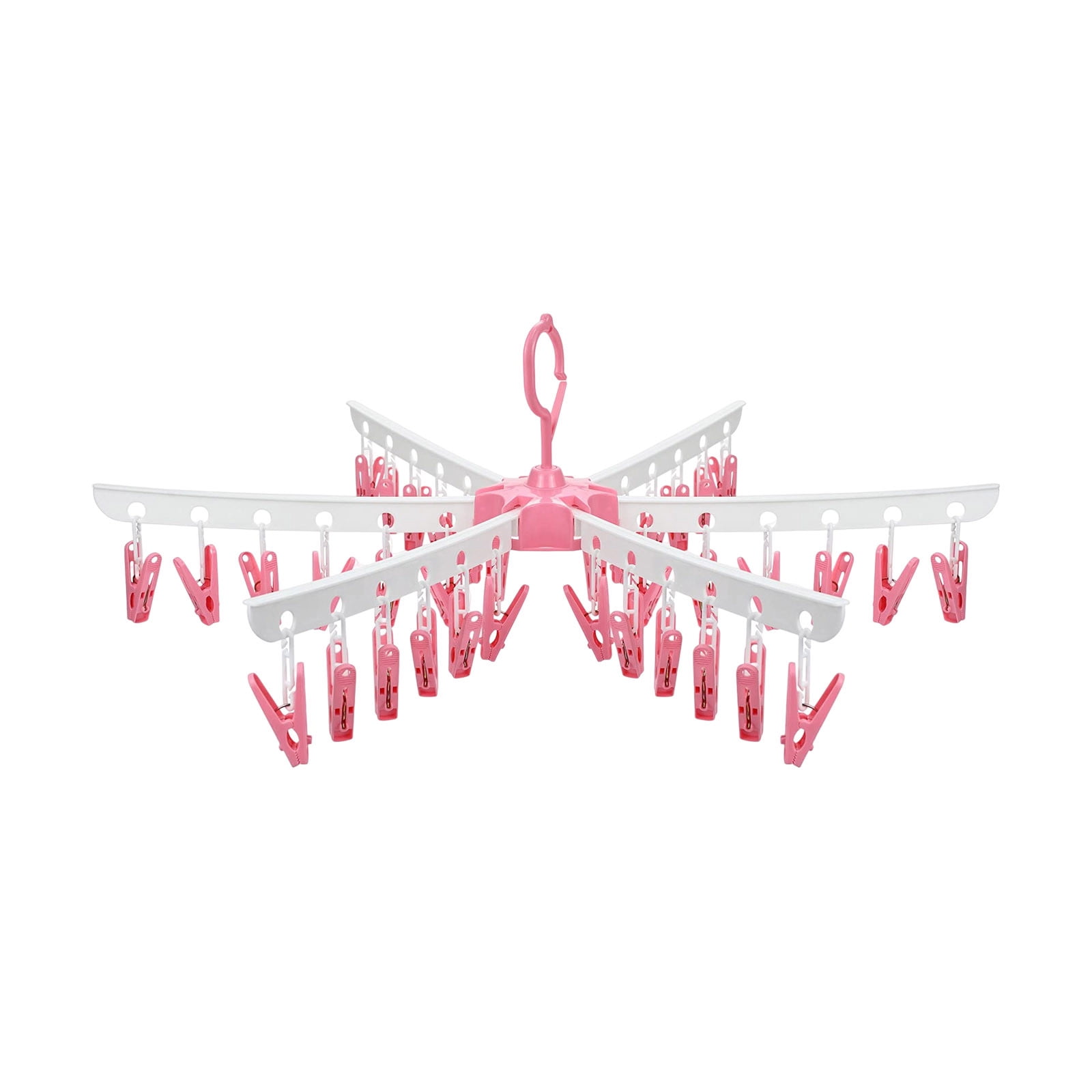 WMGHA Clothes Drying Rack with 36 Clothespins, Bule Foldable Hanging ...