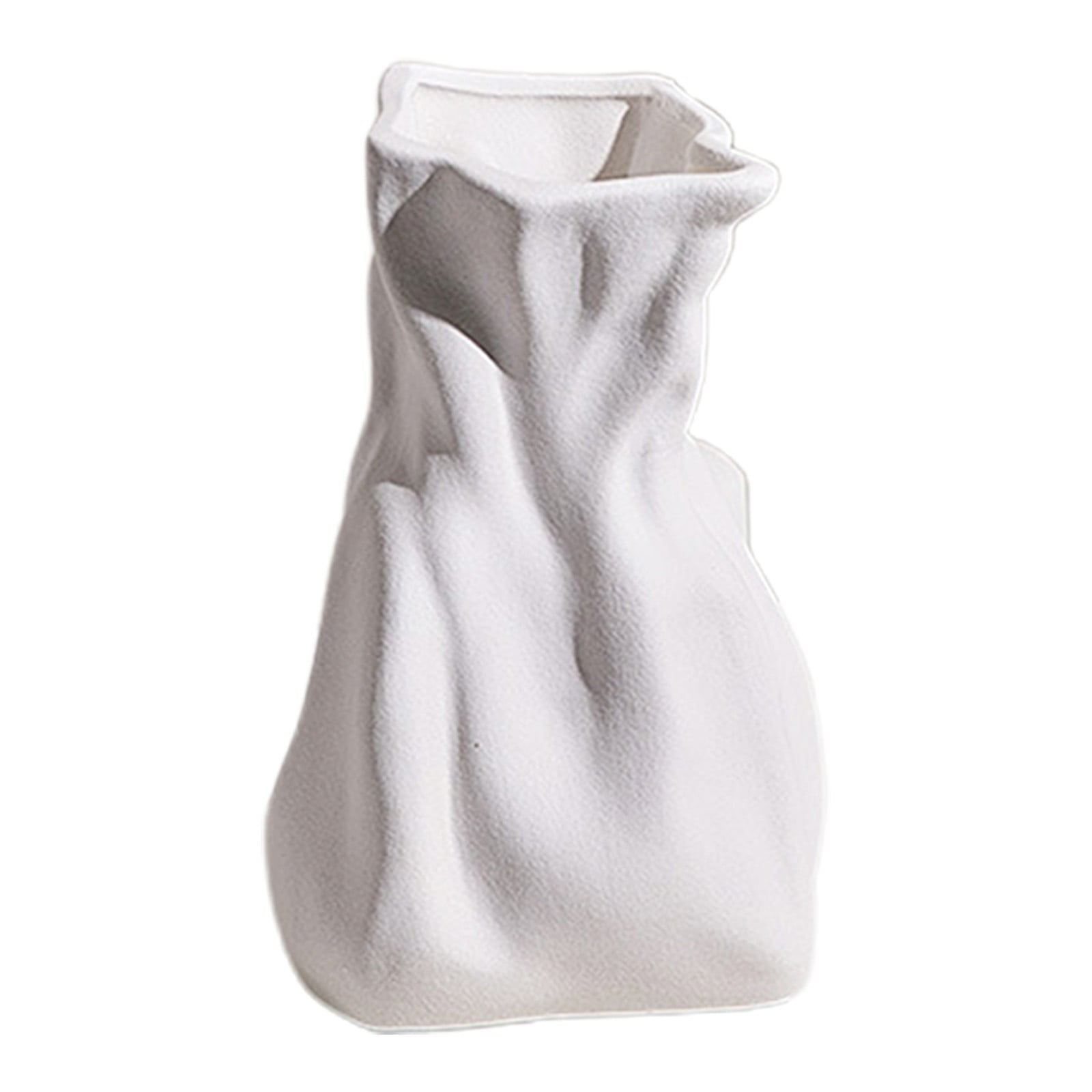 WMGHA ‌Crinkle Paper Bag Resin Vase with Rustic Farmhouse Texture, 6 ...