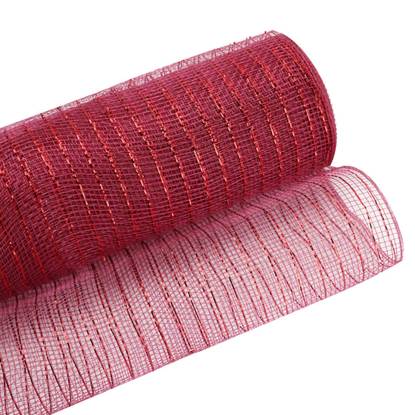 WMGHA Deco Mesh 10 In x 30FT Metallic Foil Burlap Deco Mesh Fabric for ...