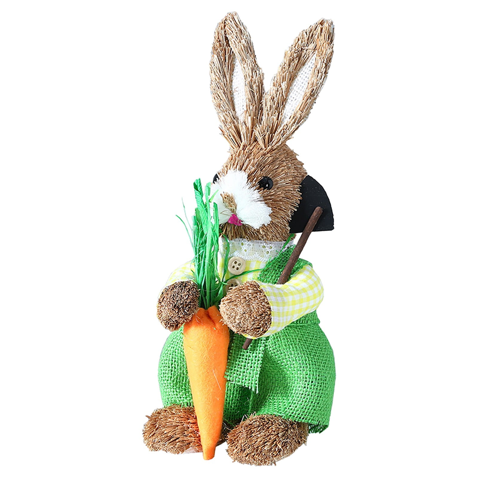 WMGHA Easter 10'' H Straw Bunny Figurines Tabletop Ornament Animal Art ...