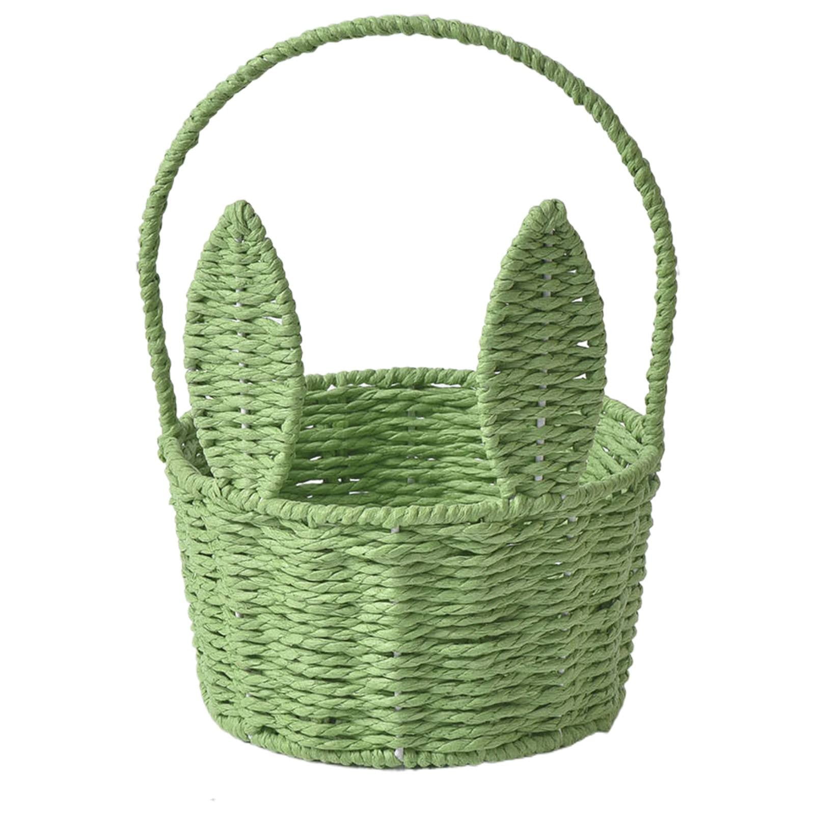 WMGHA Easter Basket with Handle Bunny Easter Woven Basket Picnic Basket ...