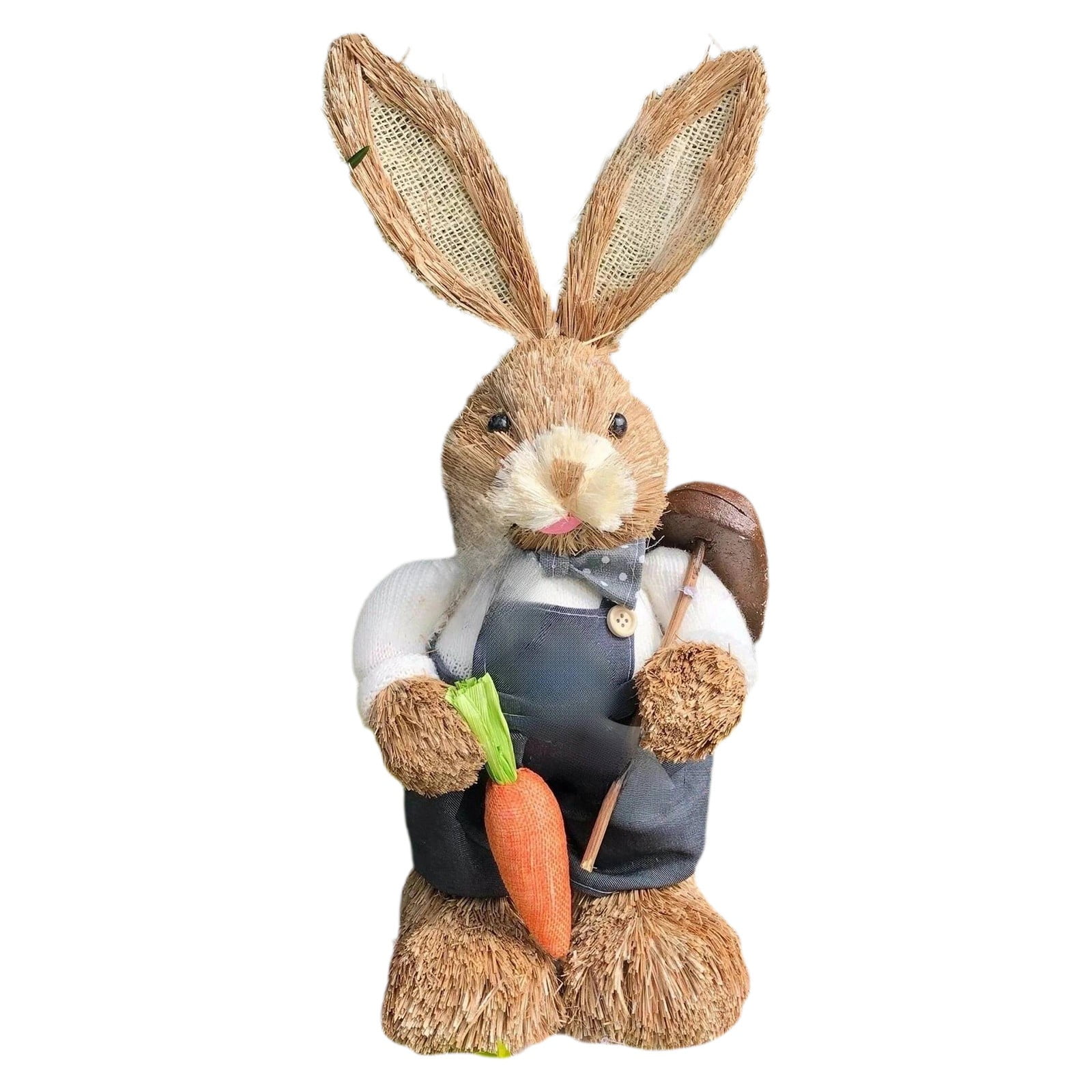 WMGHA Easter Bunny Decorations, 14 Inch Straw Standing Bunny with ...