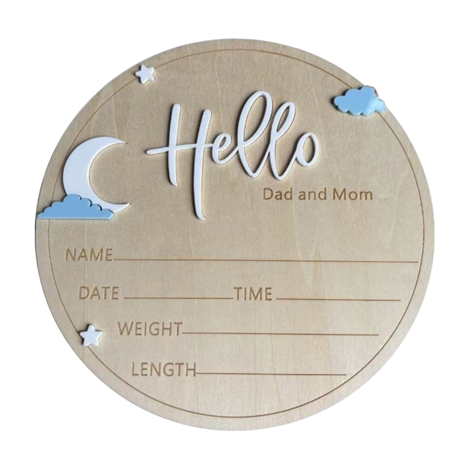 WMGHA Hello World Wooden Name Plaque for Newborn Photoshoot, Baby ...