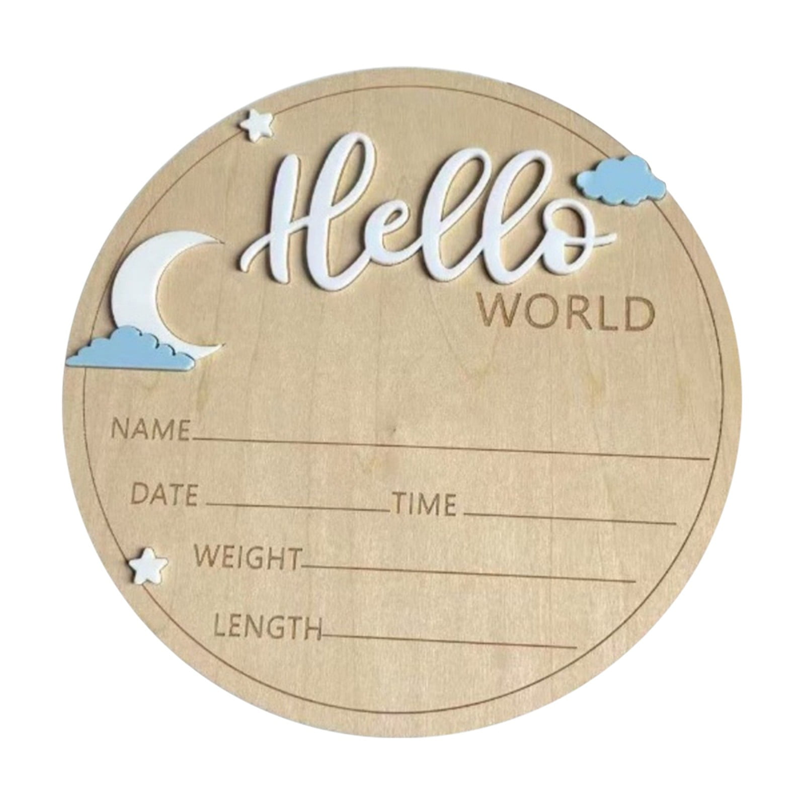 WMGHA Hello World Wooden Name Plaque for Newborn Photoshoot, Baby ...