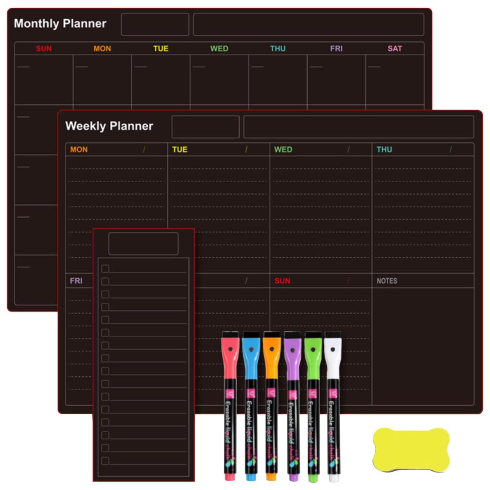 WMGHA Magnetic Dry Erase Calendar for Refrigerator – Thick Meal Planner ...