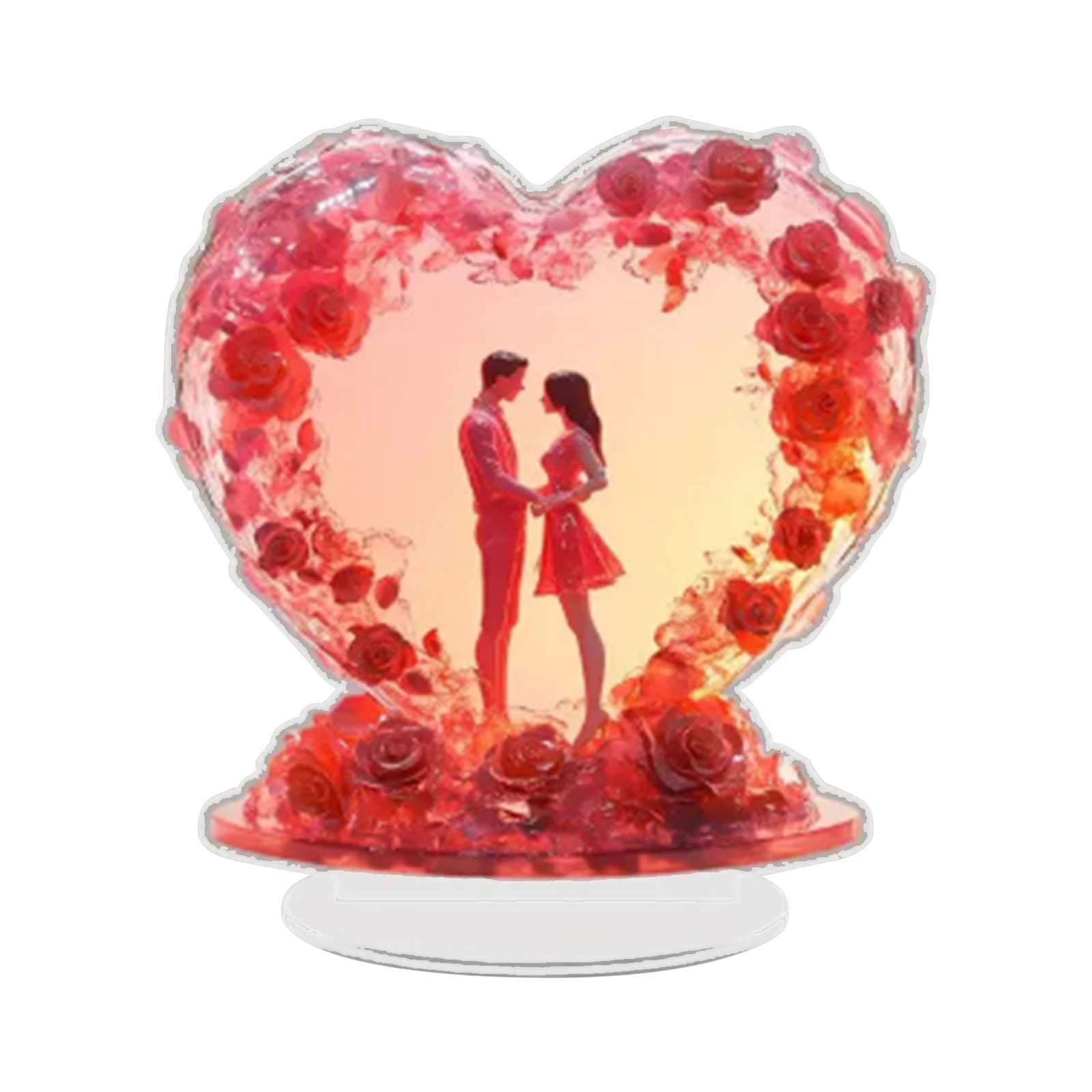 WMGHA Mini Couple Statue Decor Items for Living Room, Acrylic Home ...