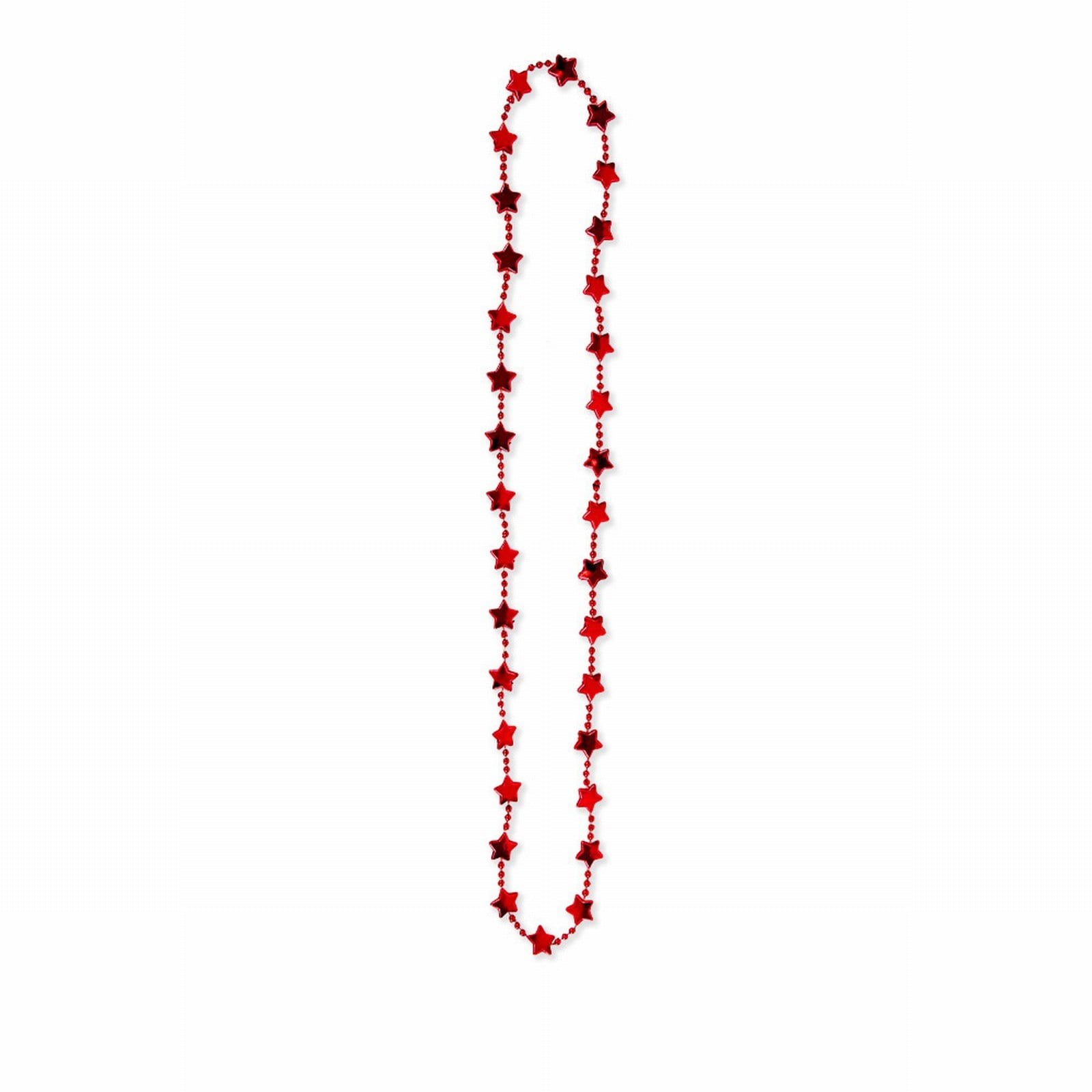 WMGHA Patriotic Star Necklace - Red, Blue & Silver Bead Plastic ...