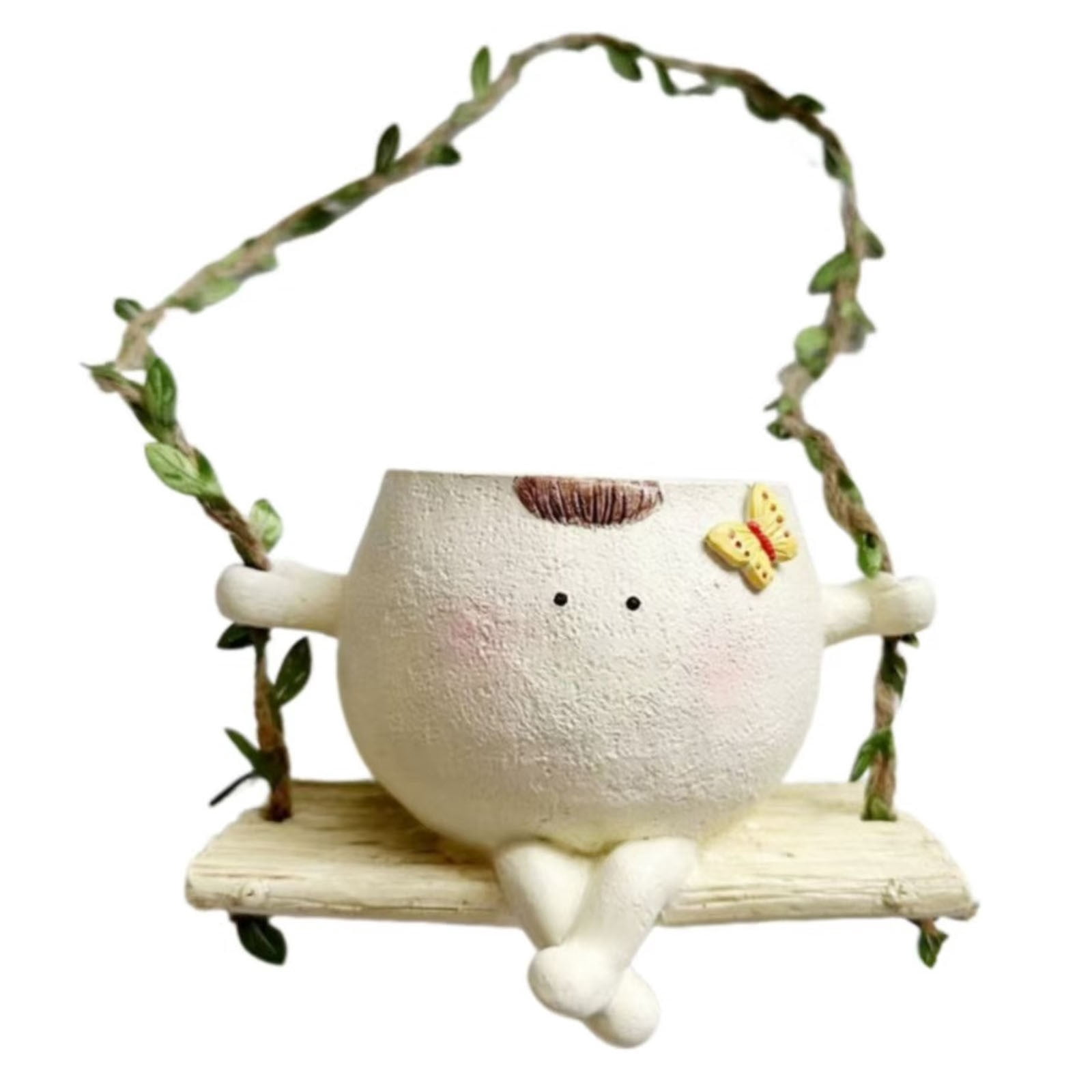 WMGHA Swing Planter Pot Hanging Resin Flower Head Planters for Indoor ...
